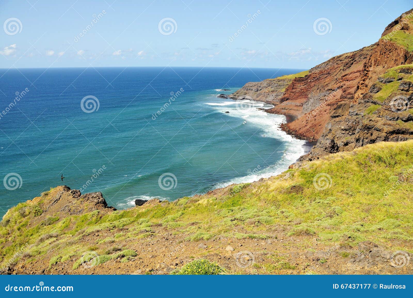 Long Stretch of Beach Under an Eroding Cliff Stock Image - Image of ...