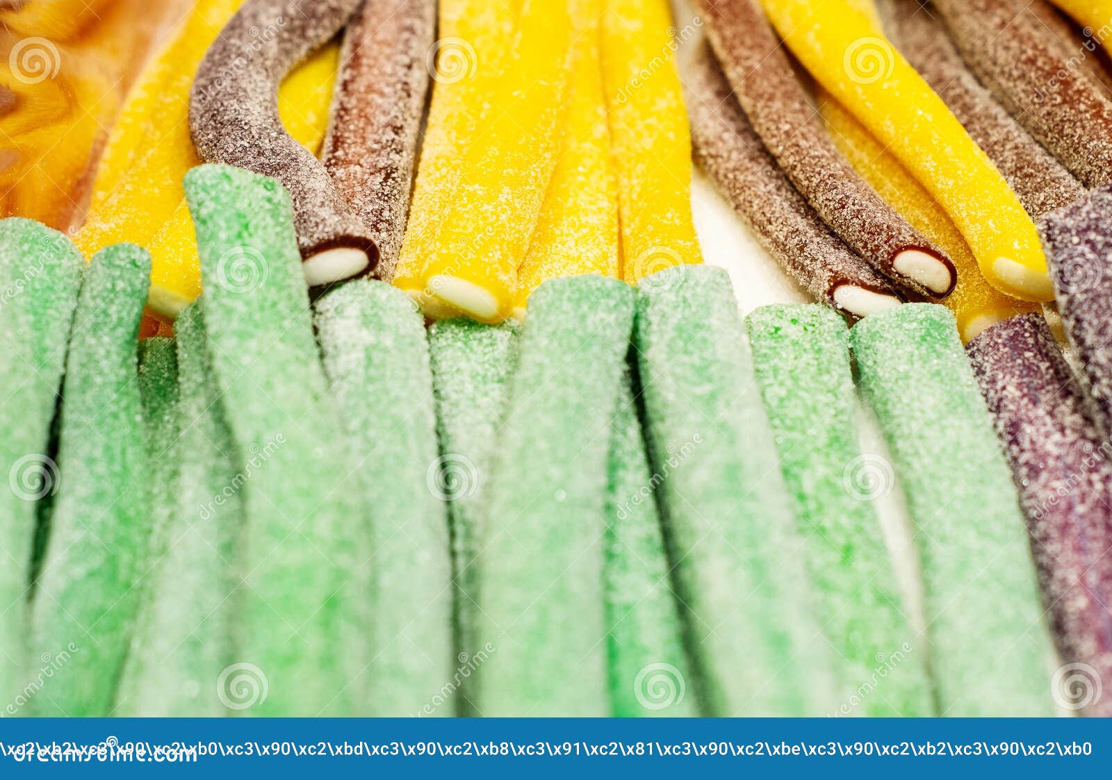 Long stretching candies. stock photo. Image of assorted - 219094576
