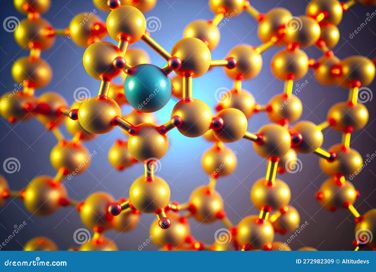 Long Structure Bonds in Molecule Closeup on Gray Blue Background Stock ...