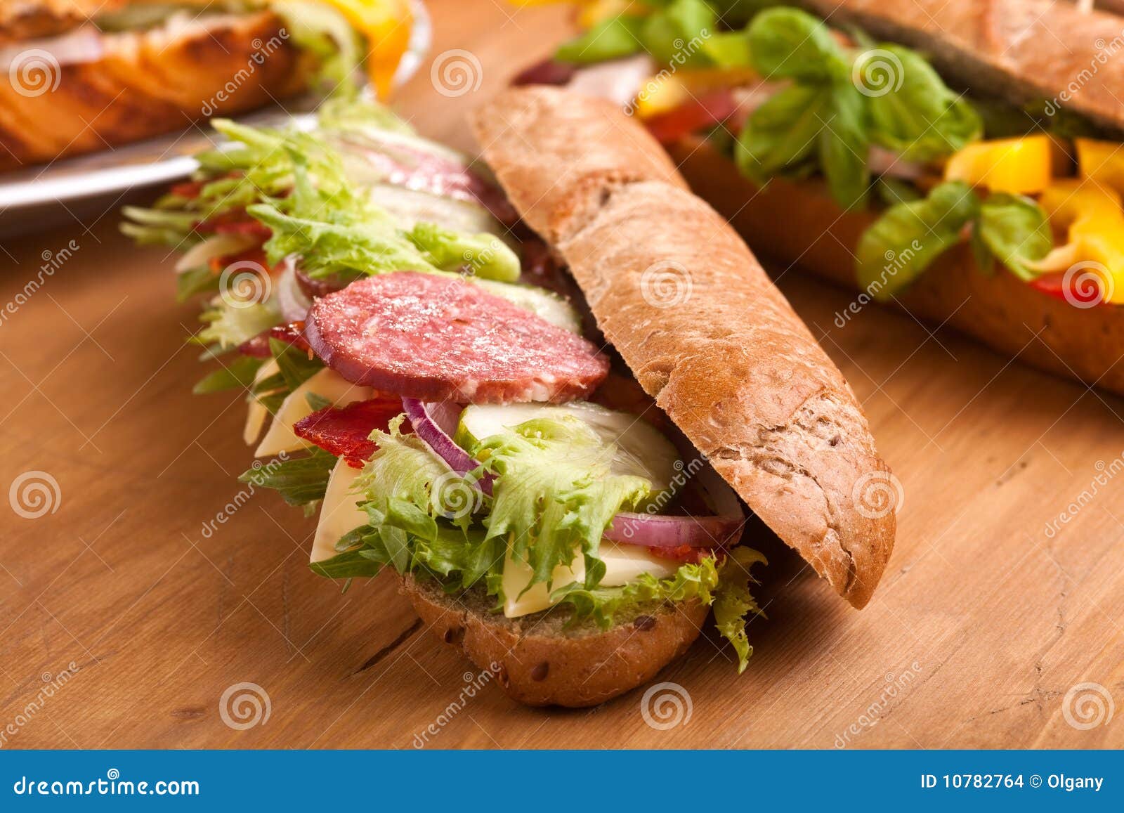 Long sub sandwiches stock photo. Image of bread, cheese - 10782764