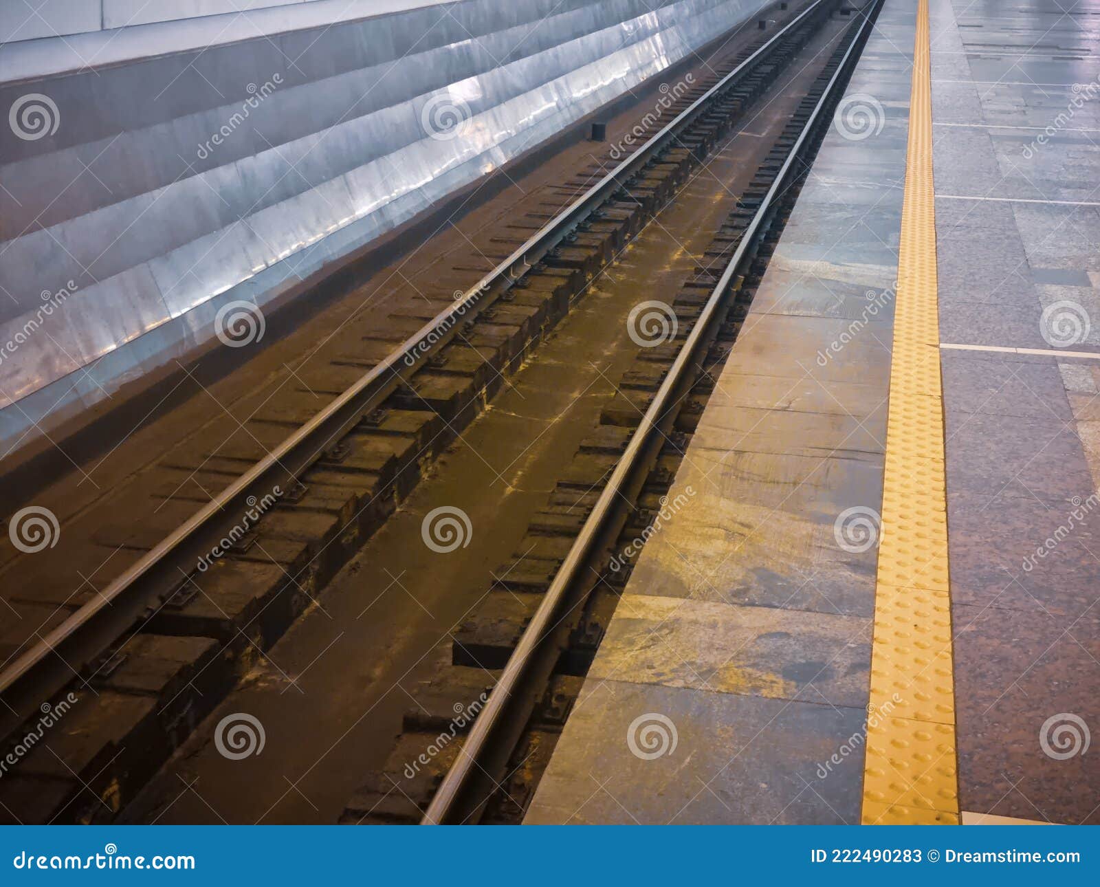 Metro tracks. stock image. Image of floor, bridge, lane - 222490283