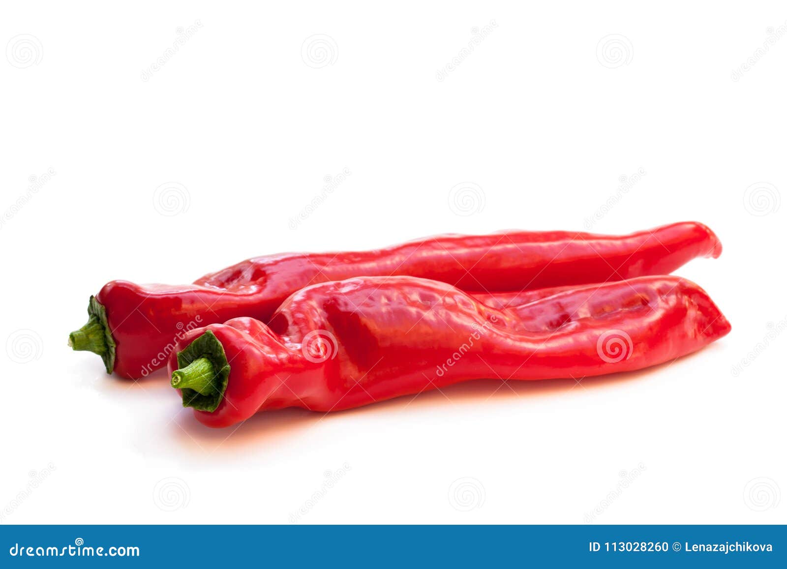Long Sweet Red Peppers Isolated on White Stock Photo - Image of fresh ...