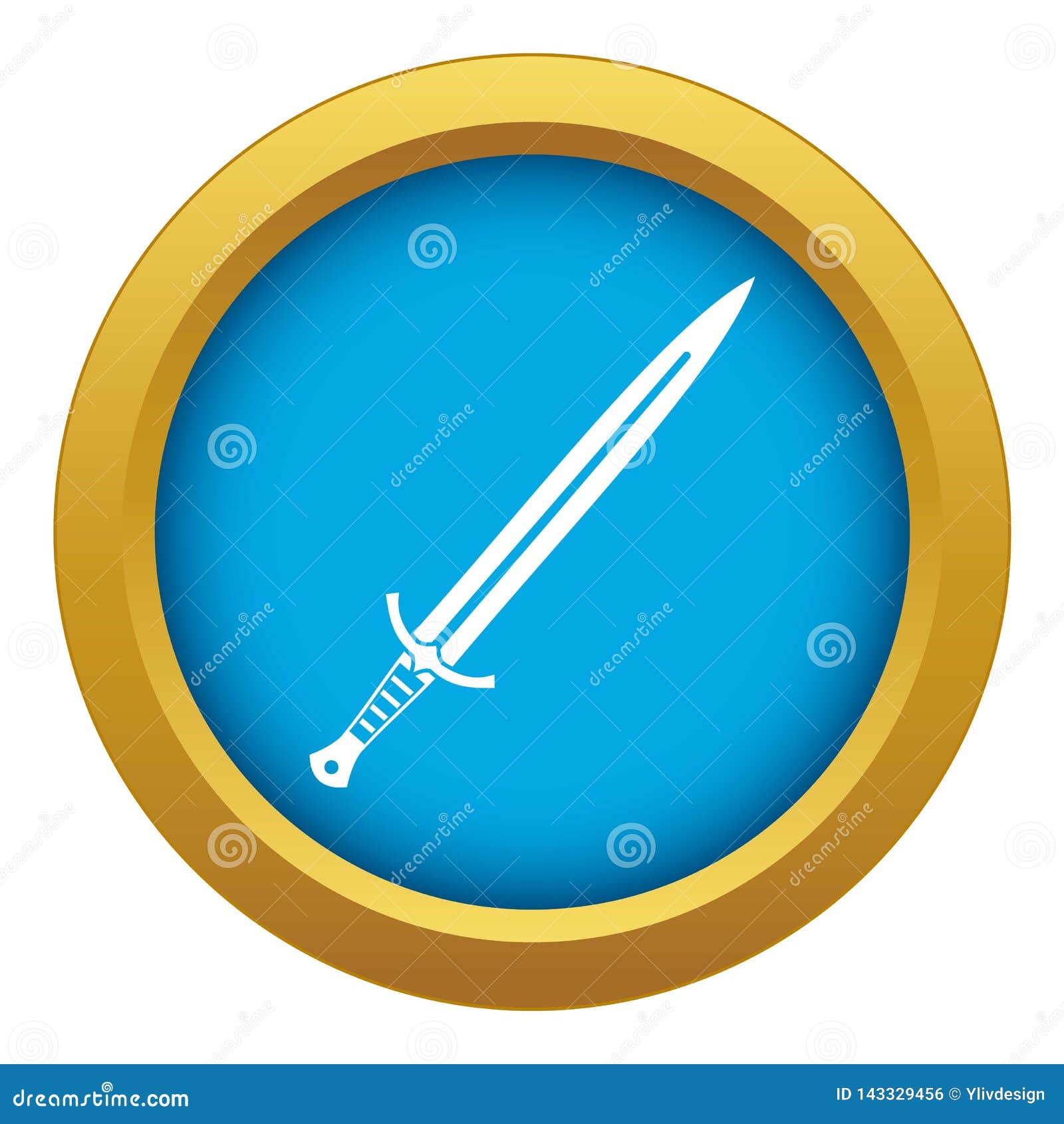 Long Sword Icon Blue Vector Isolated Stock Vector - Illustration of ...