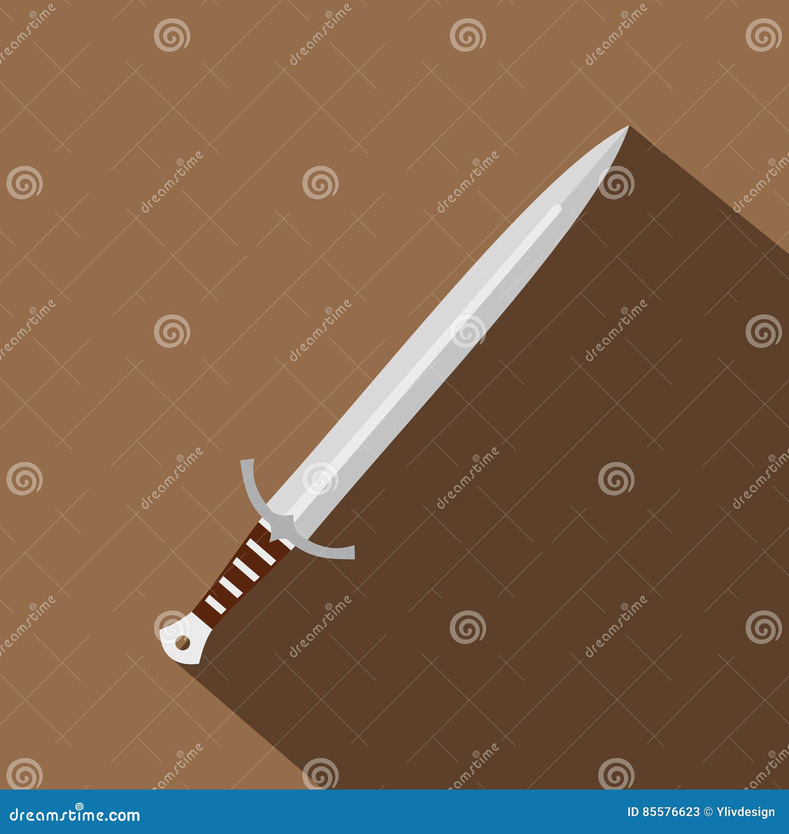 Long Sword Icon, Flat Style Stock Vector - Illustration of iron, logo ...
