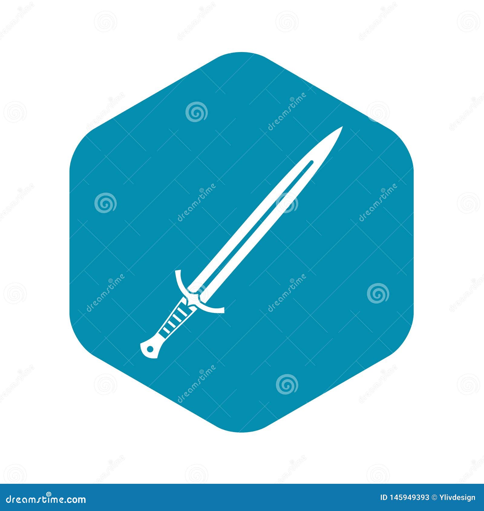 Long Sword Icon, Simple Style Stock Vector - Illustration of simple ...