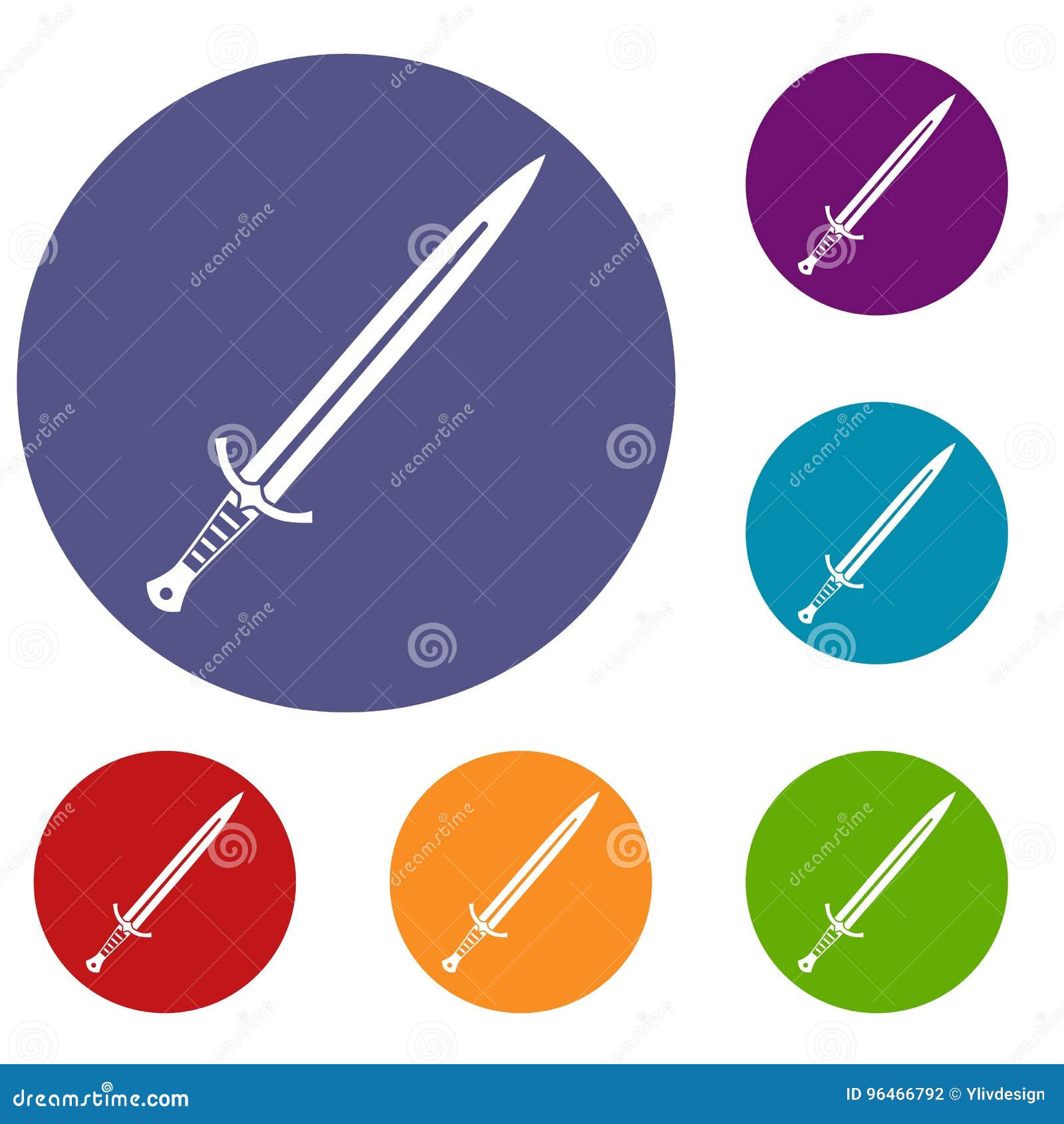 Long sword icons set stock vector. Illustration of handle - 96466792