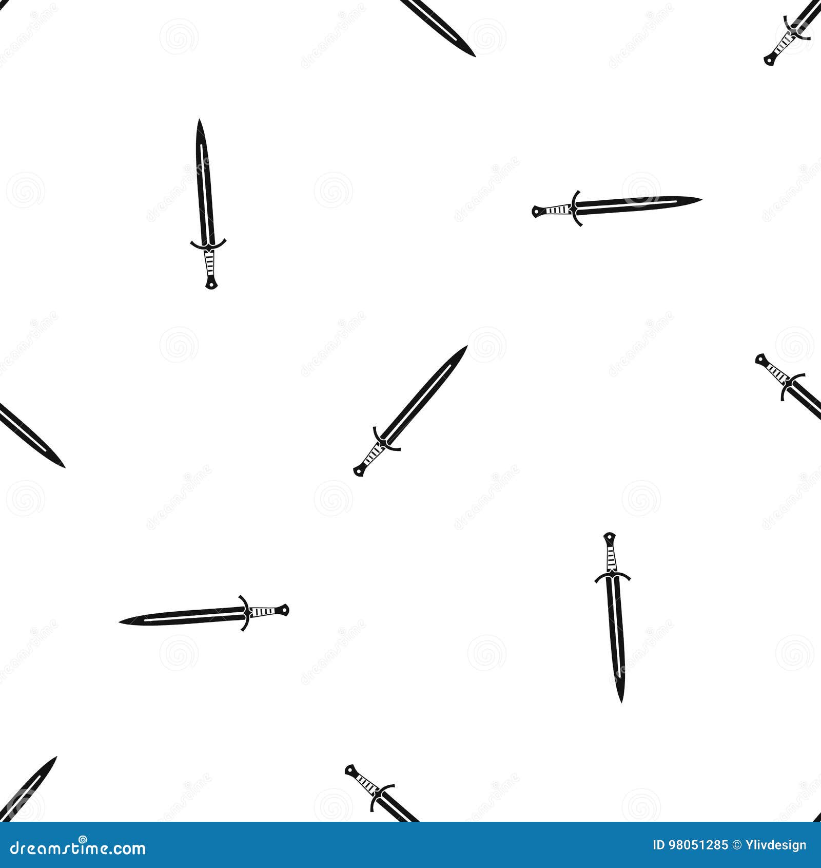 Long Sword Pattern Seamless Black Stock Vector - Illustration of ...
