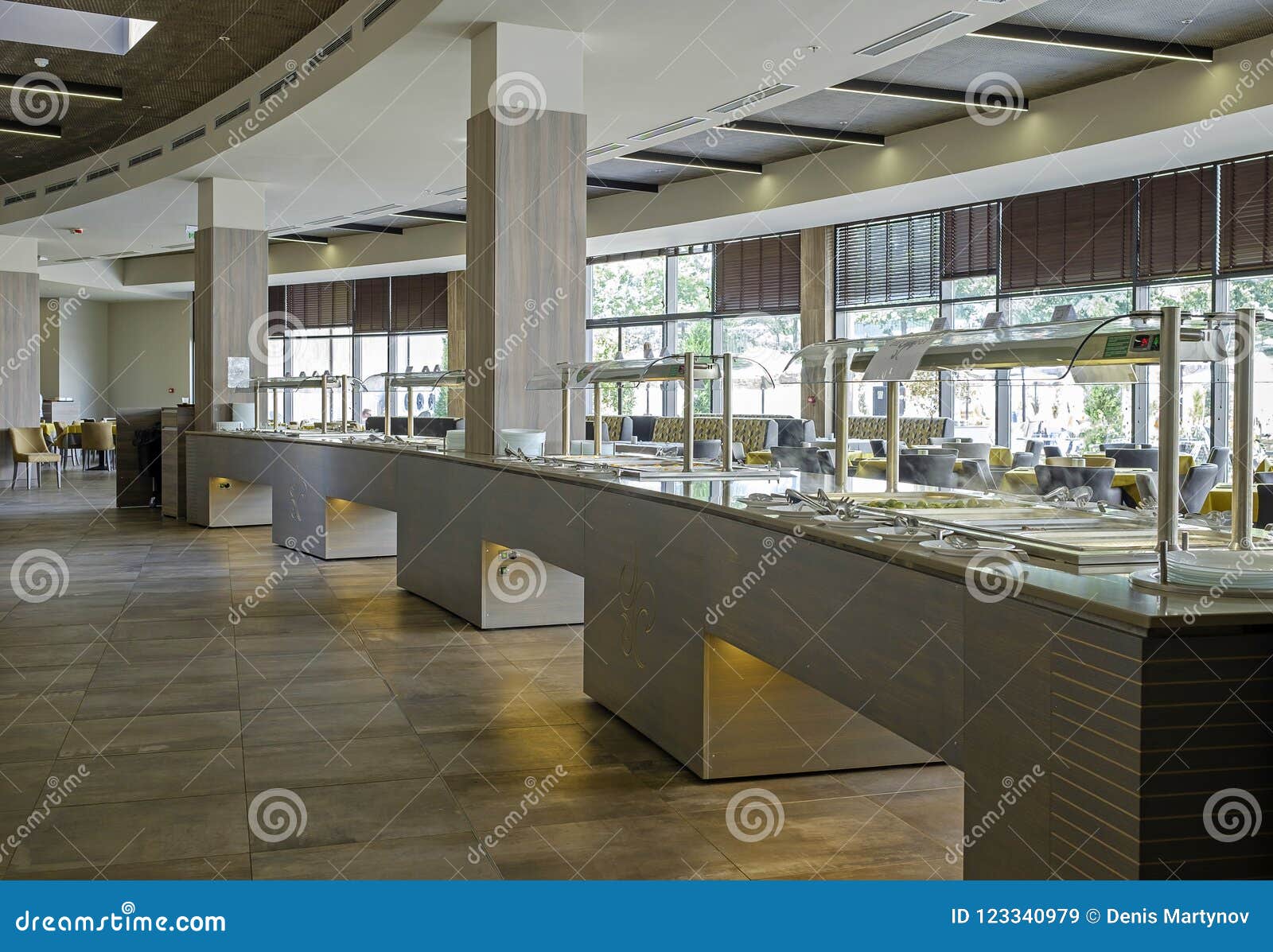 Table with Buffet in Hotel Restaurant 1 Stock Image - Image of ...