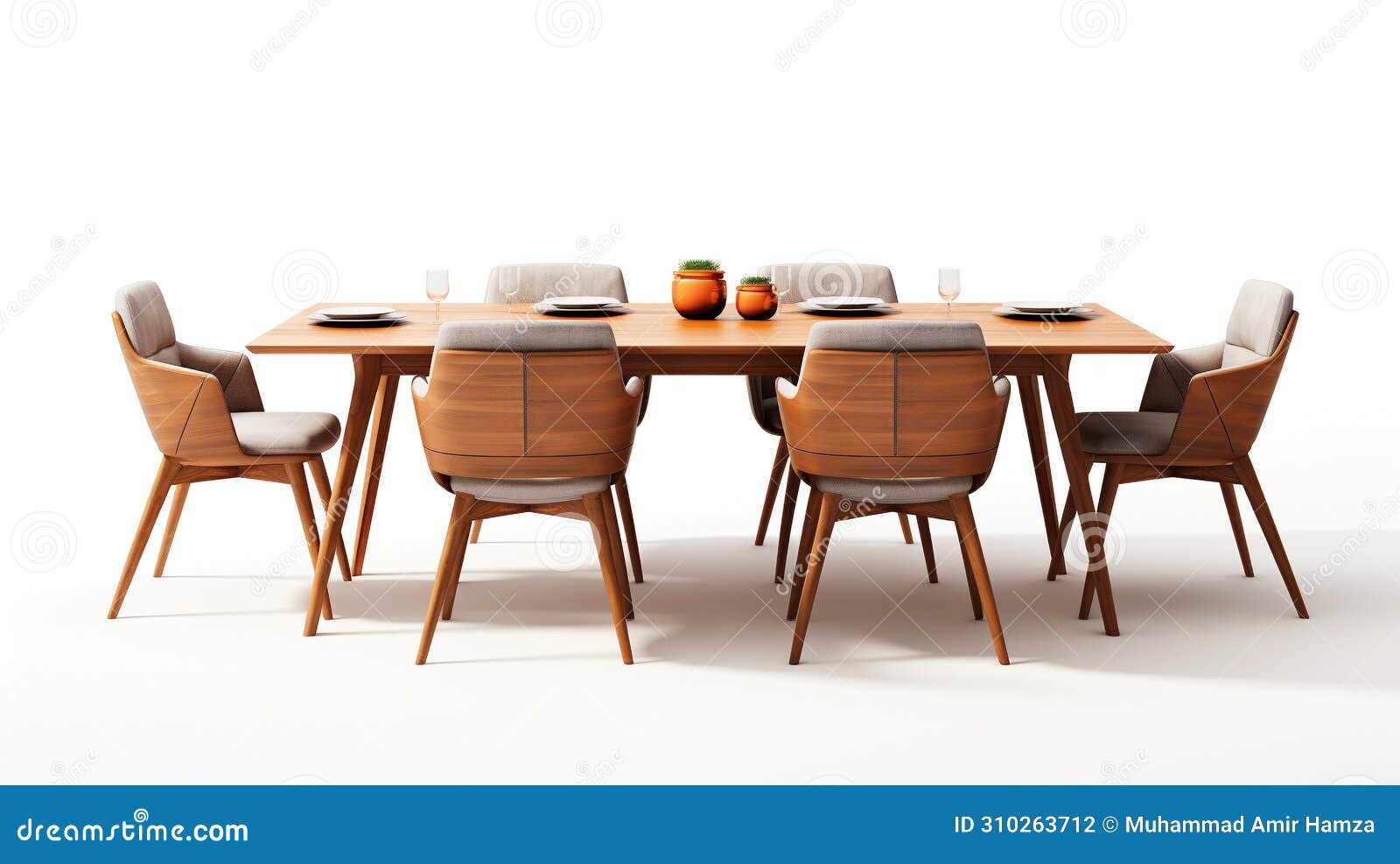 Long Table Chair on White Background Stock Illustration - Illustration ...