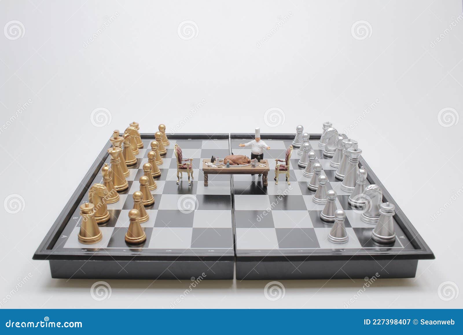 A Long Table on the Chess Board Stock Image - Image of sport, concepts ...