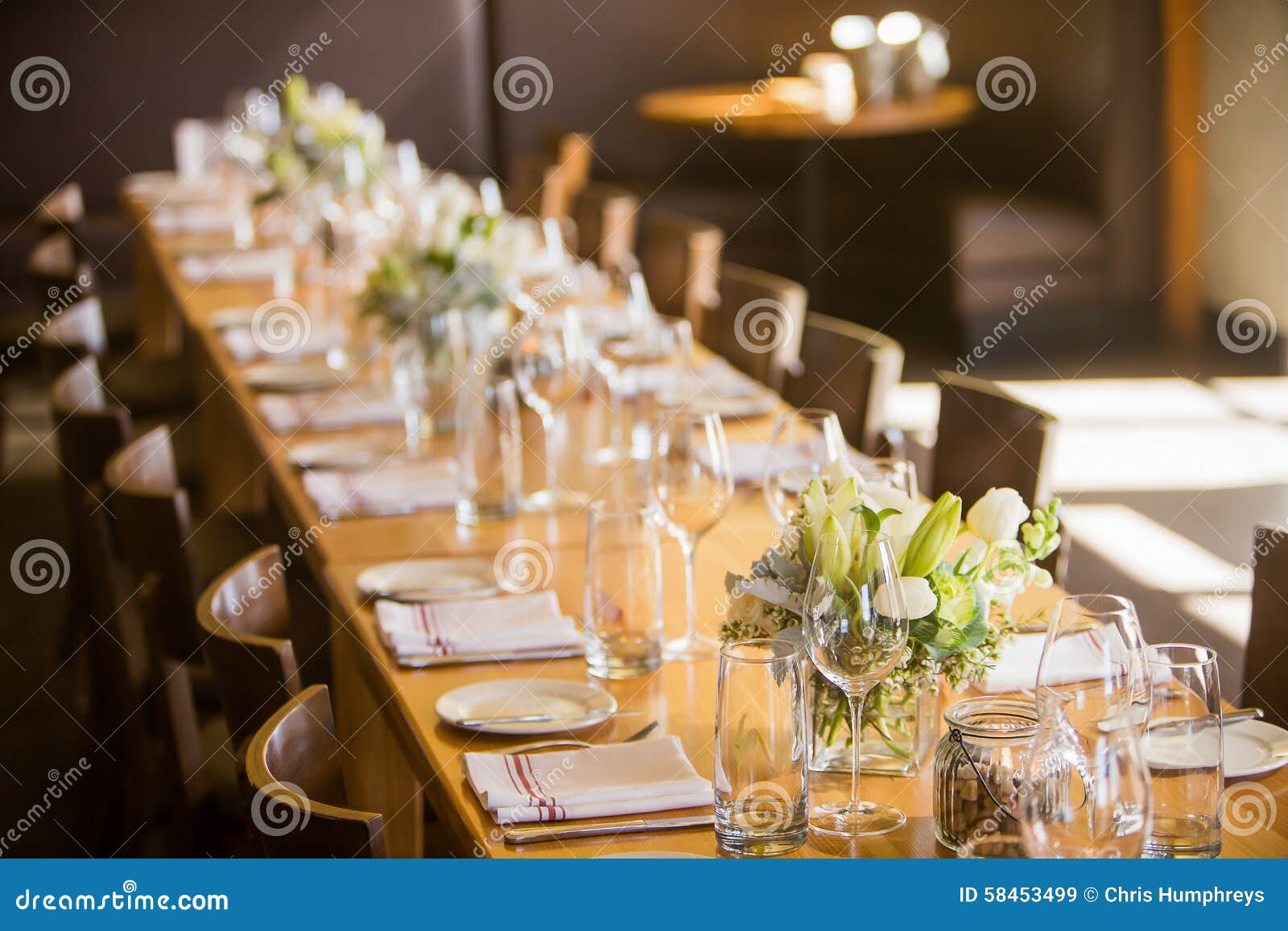 Long table at a restaurant stock image. Image of asiatic - 58453499