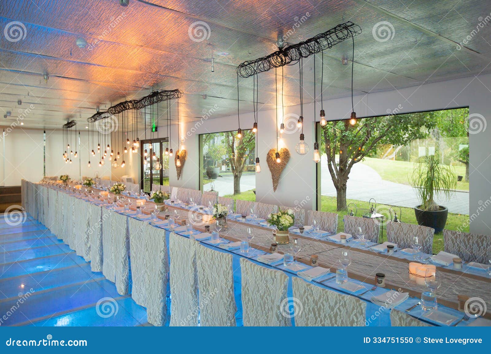 Long Table Set Up at a Wedding Reception Stock Photo - Image of candles ...