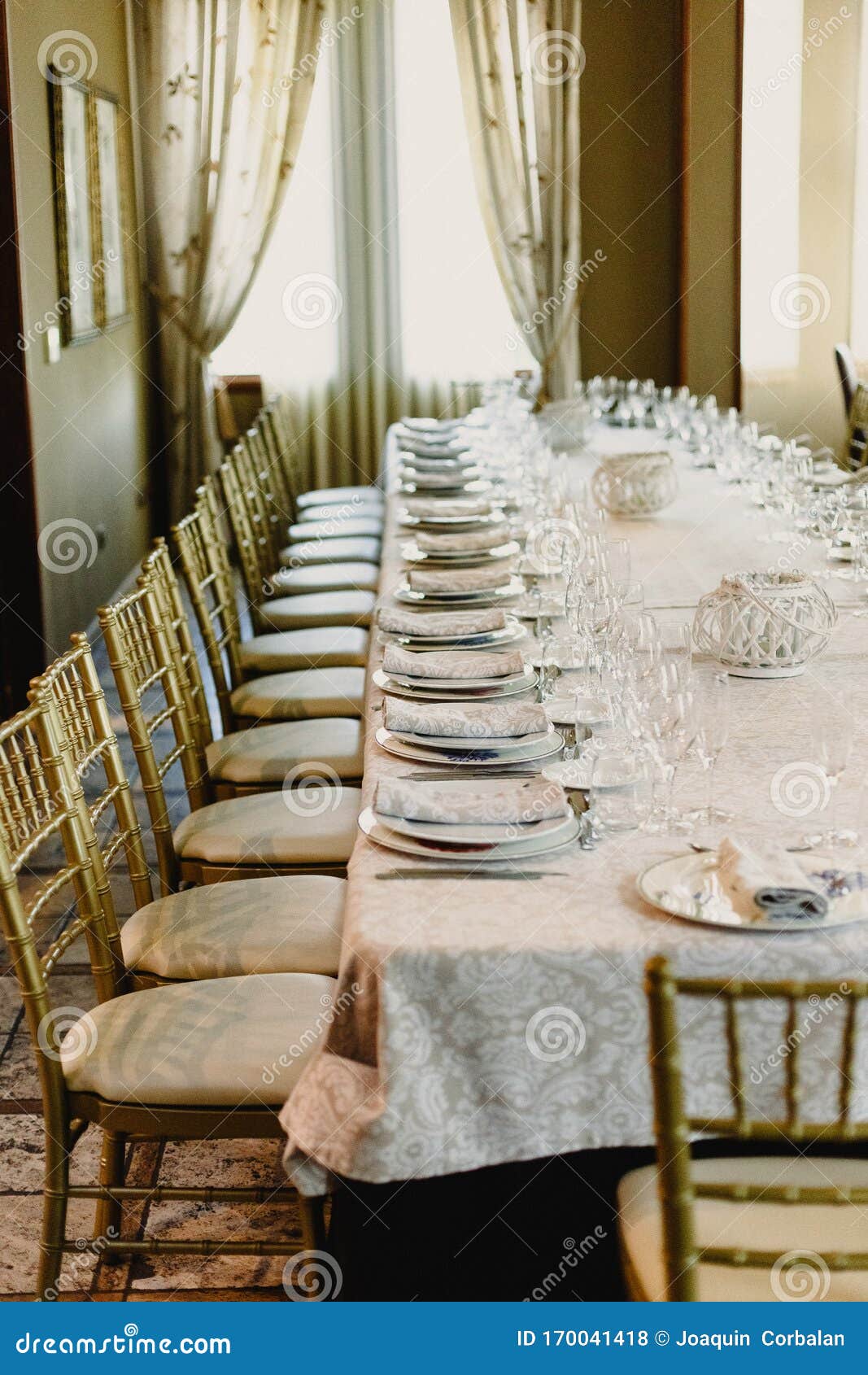 Long Table Wedding in a Restaurant Stock Photo - Image of banquet ...