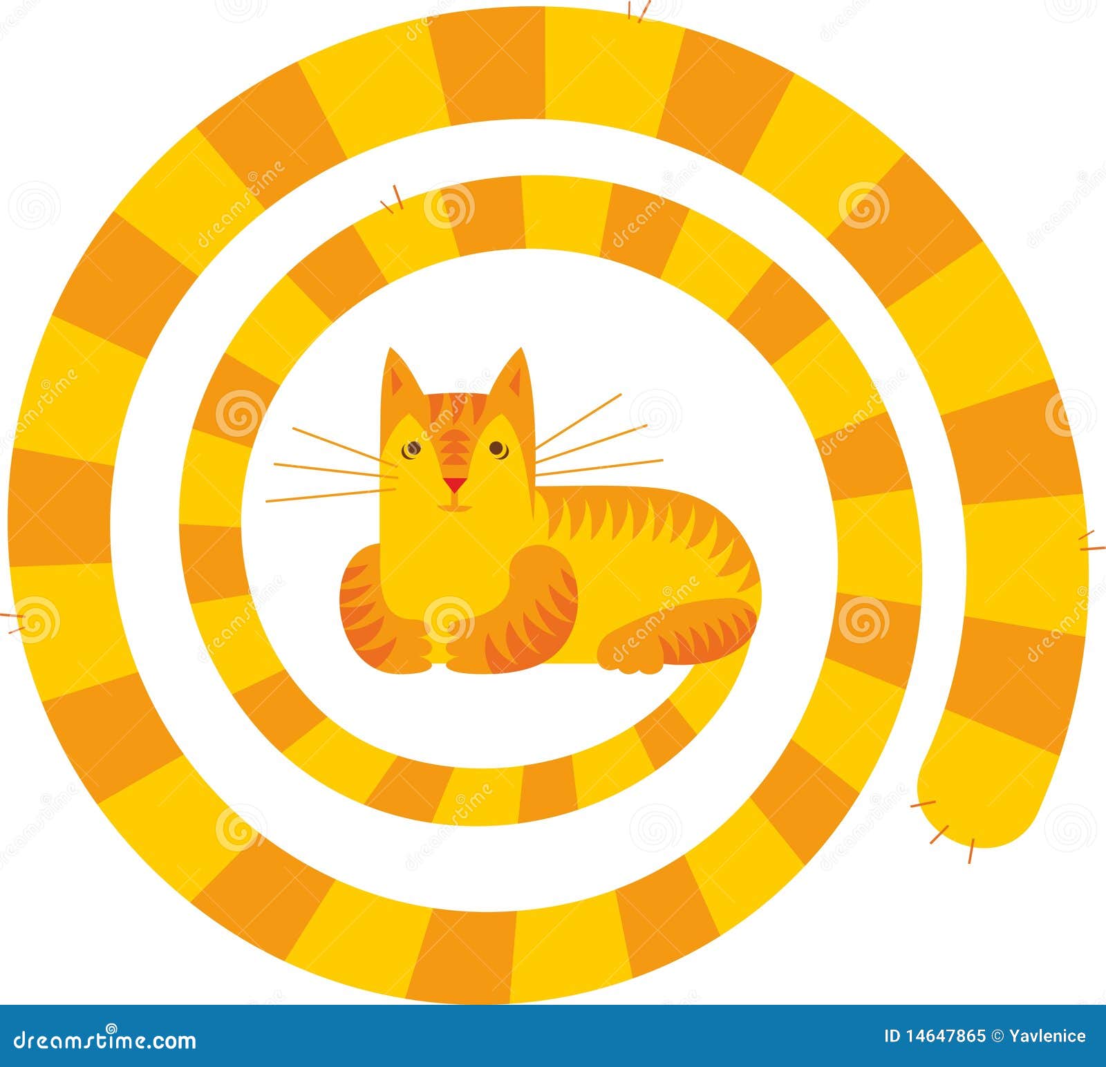 Long tail cat stock vector. Illustration of animal, tail - 14647865
