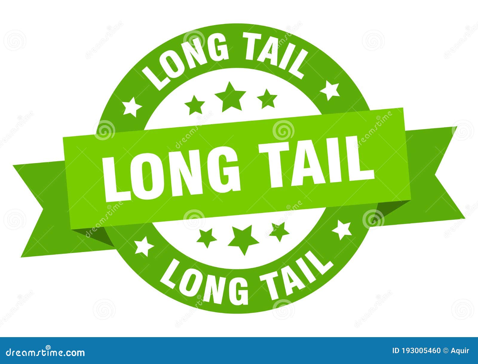 Long Tail Round Ribbon Isolated Label. Long Tail Sign Stock Vector ...