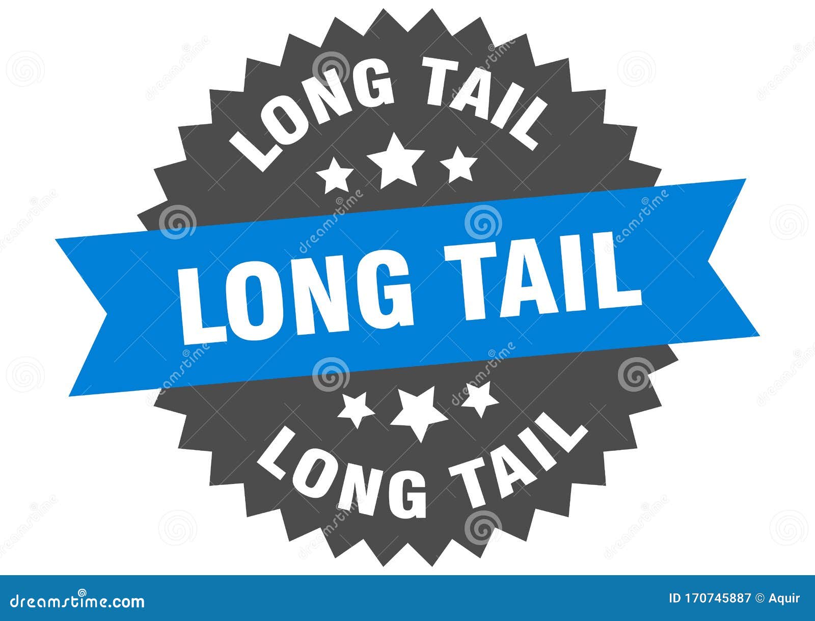 Long Tail Sign. Long Tail Circular Band Label. Long Tail Sticker Stock ...