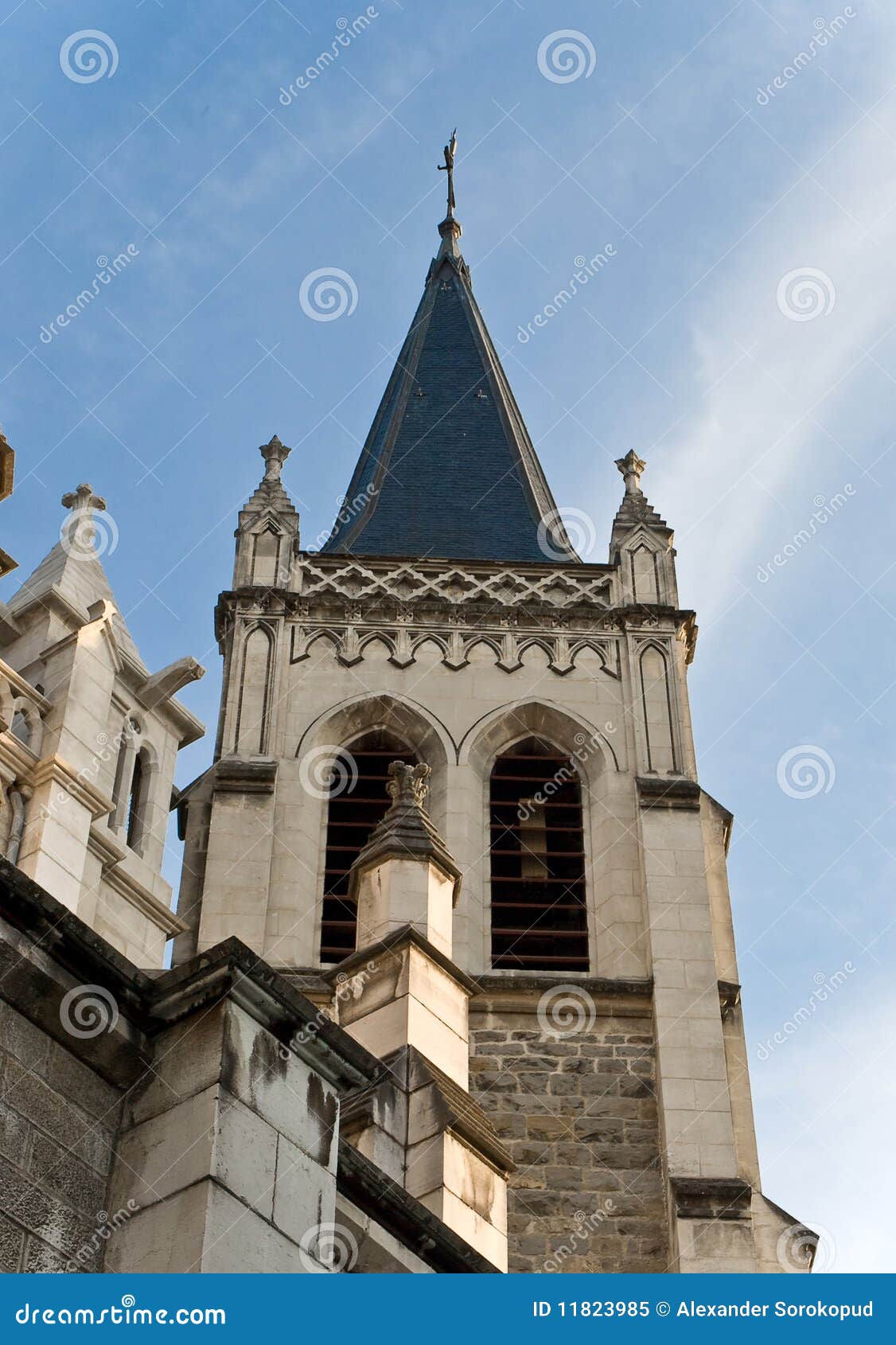 Long Tall Catholic Church Steeple Stock Image - Image of tourism, spire ...