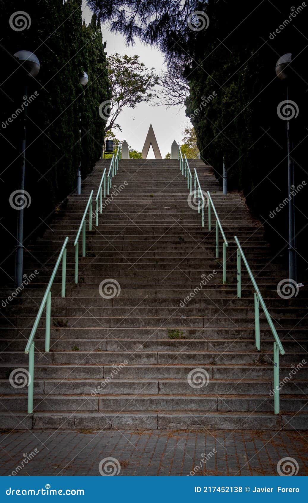 Long Tall Stairs with Tree Path Stock Photo - Image of tree, photograph ...