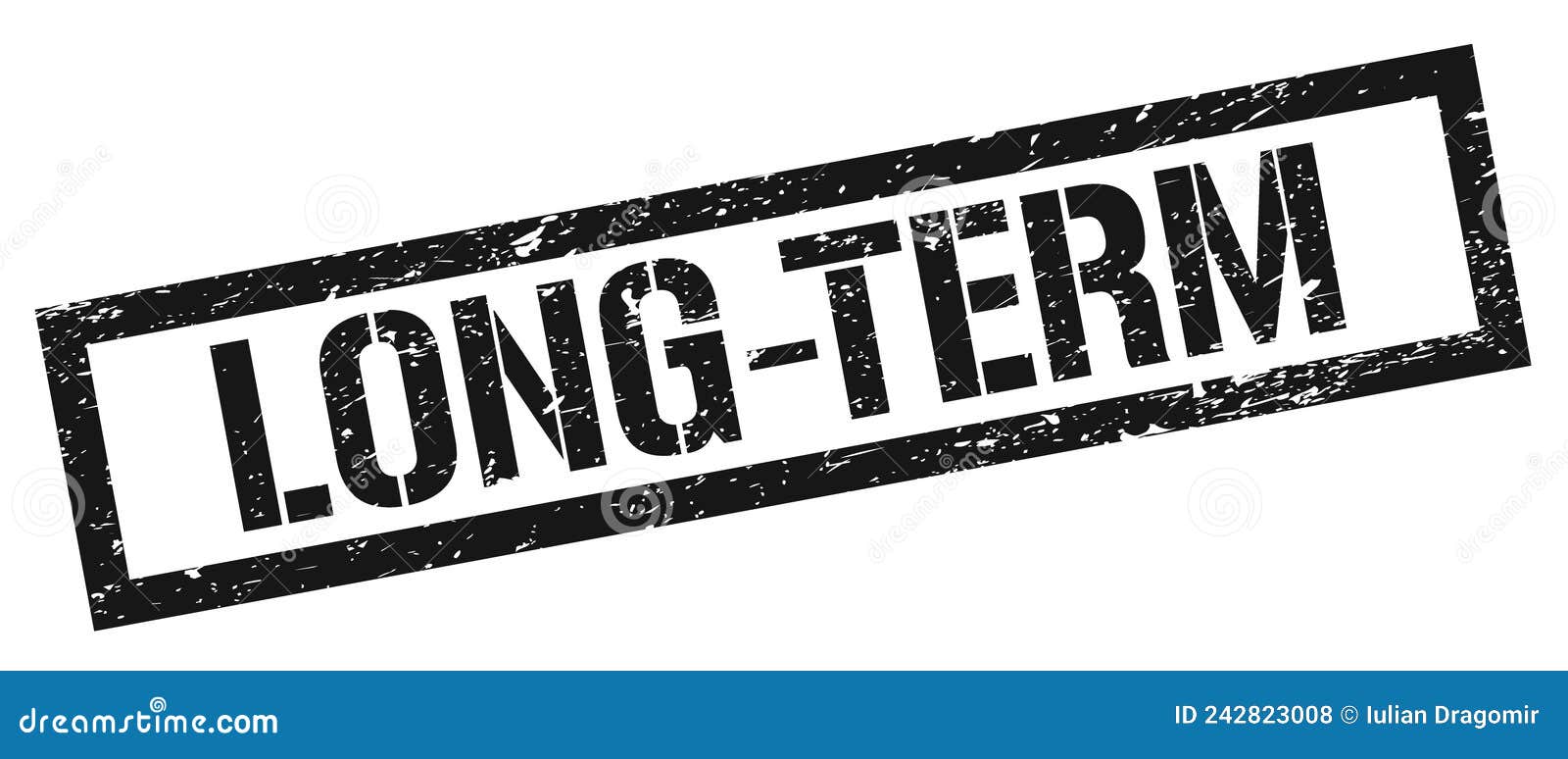 LONG-TERM Black Grungy Rectangle Stamp Stock Illustration ...