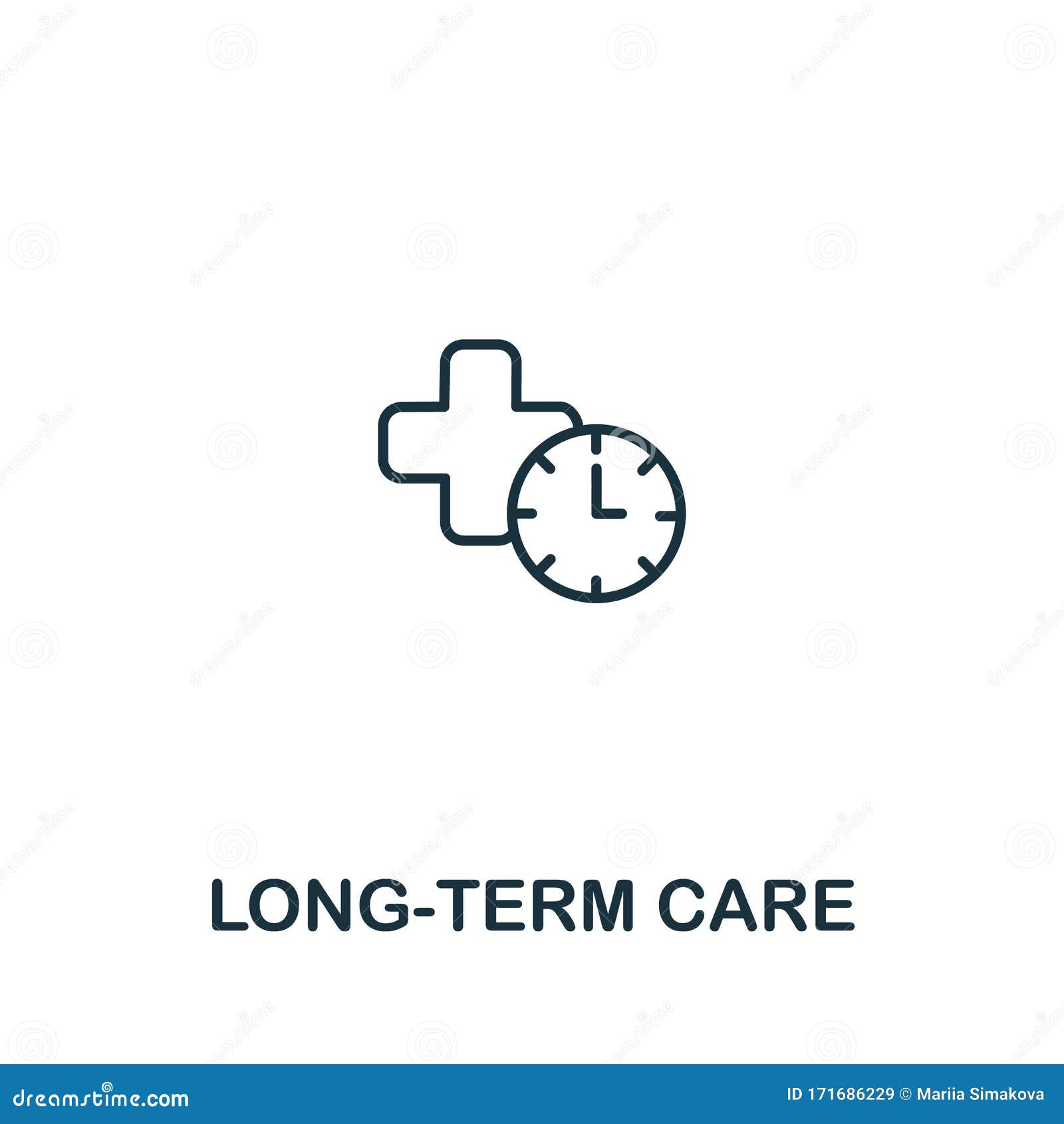 Long-Term Care Icon from Elderly Care Collection. Simple Line Element ...