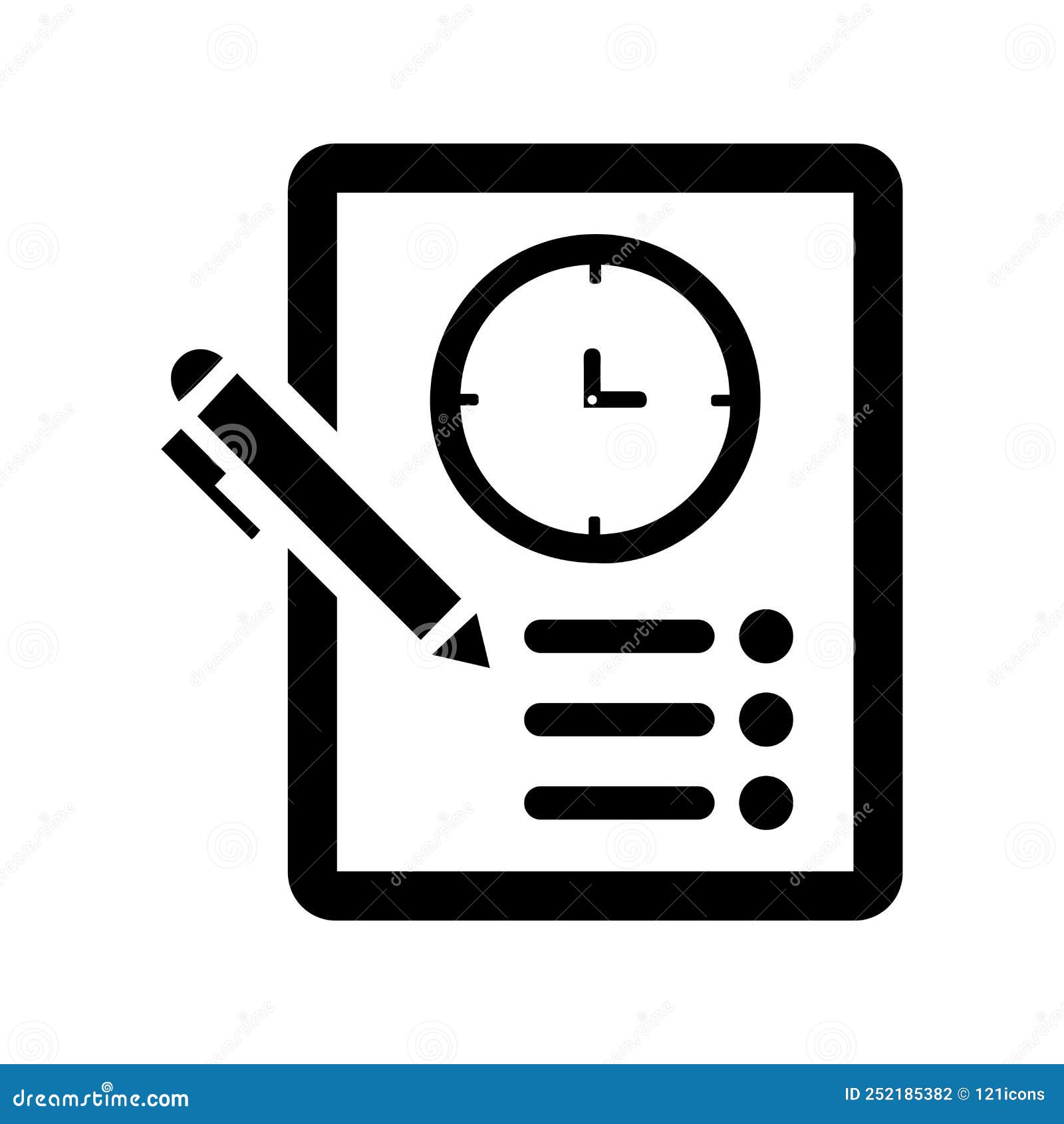 Long Term Contract Icon. Black Vector Graphics Stock Illustration ...
