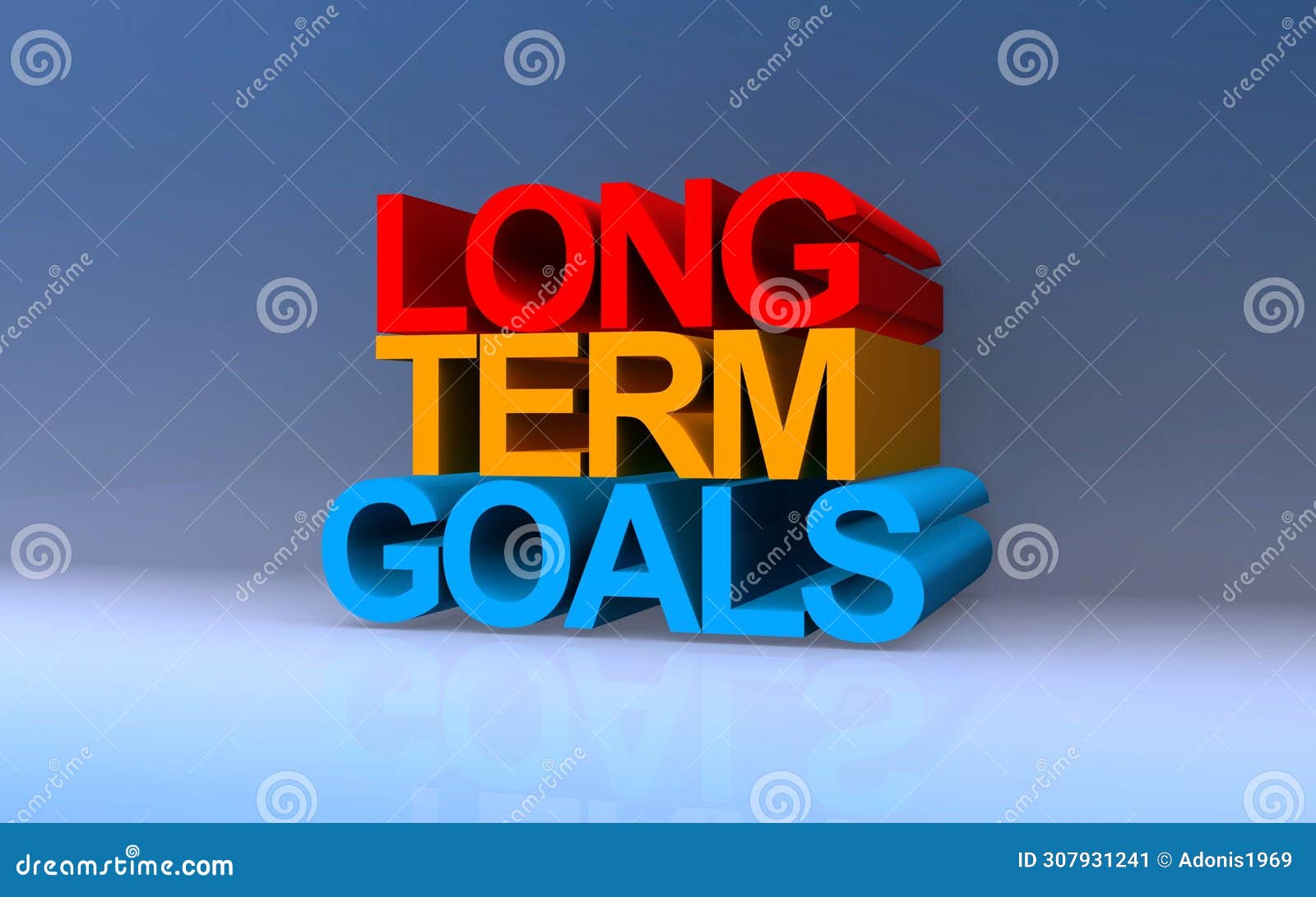 Long term goals on blue stock illustration. Illustration of growth ...