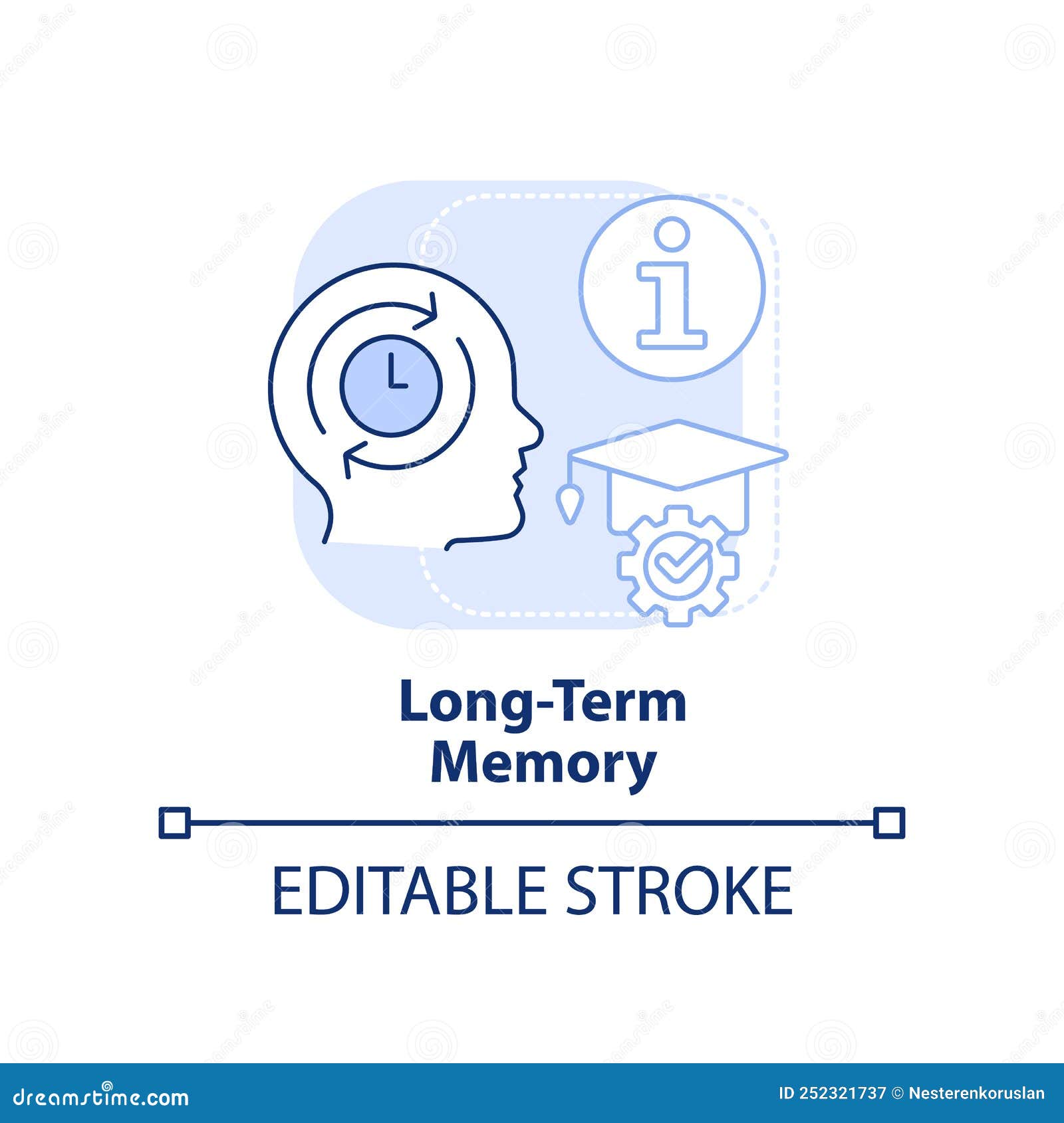 Long-term Memory Light Blue Concept Icon Stock Vector - Illustration of ...