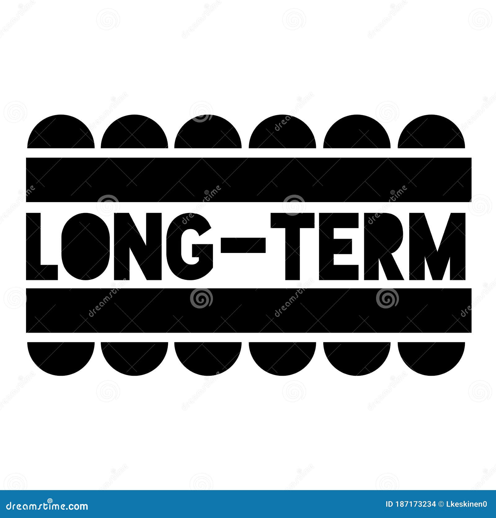 LONG-TERM Sign on White Background Stock Illustration - Illustration of ...