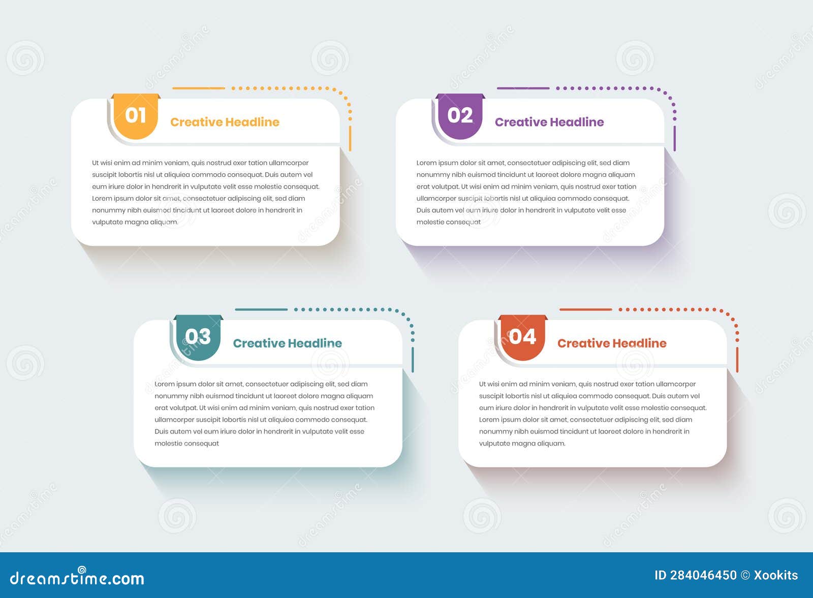 Simple 4 Steps Diagram. Circle Divided Into Four Parts, Each With Arrow ...