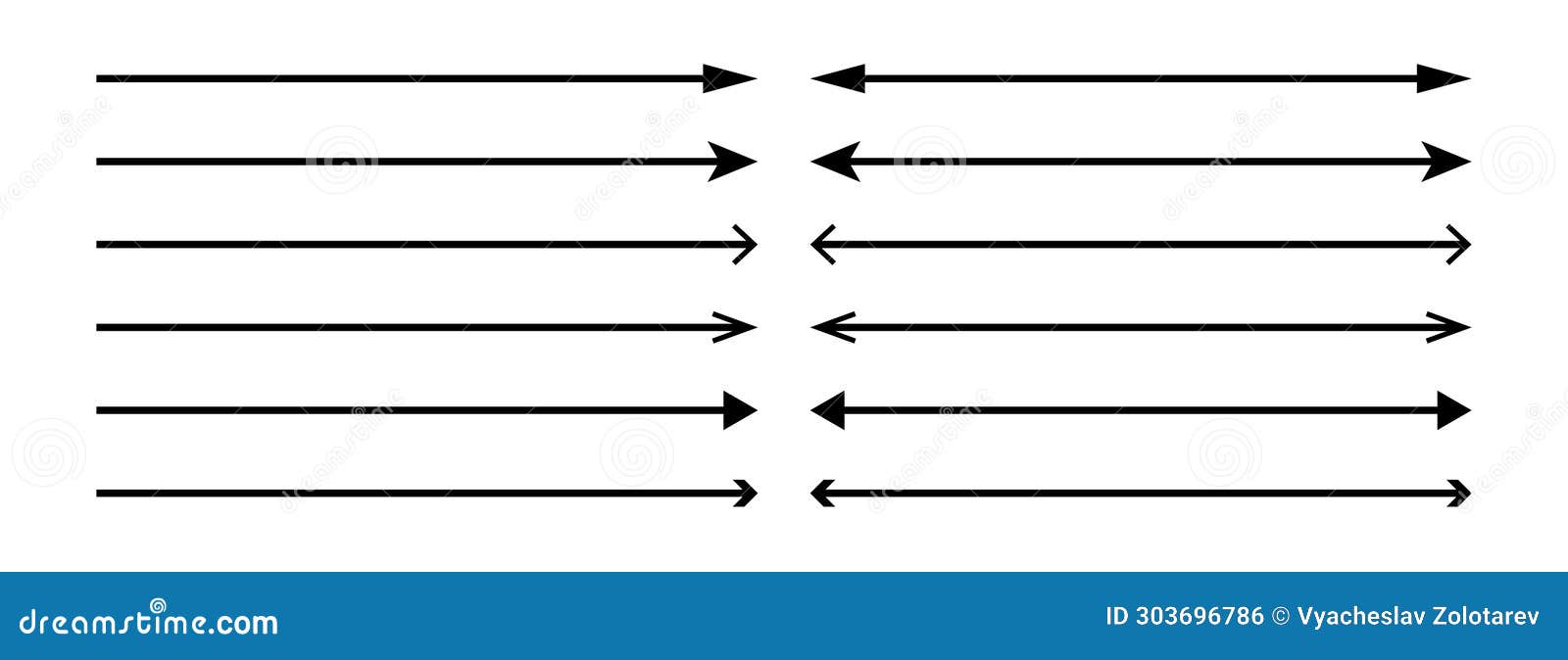 Long thin straight arrows. stock illustration. Illustration of ...