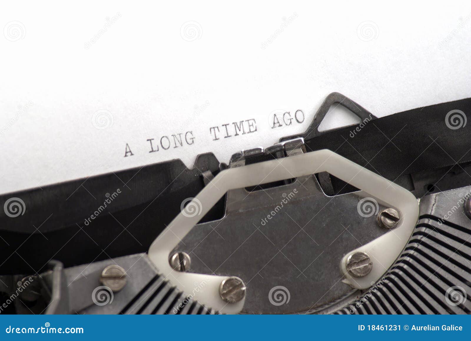 A Long Time Ago Written on Old Typewriter Stock Image - Image of museum ...