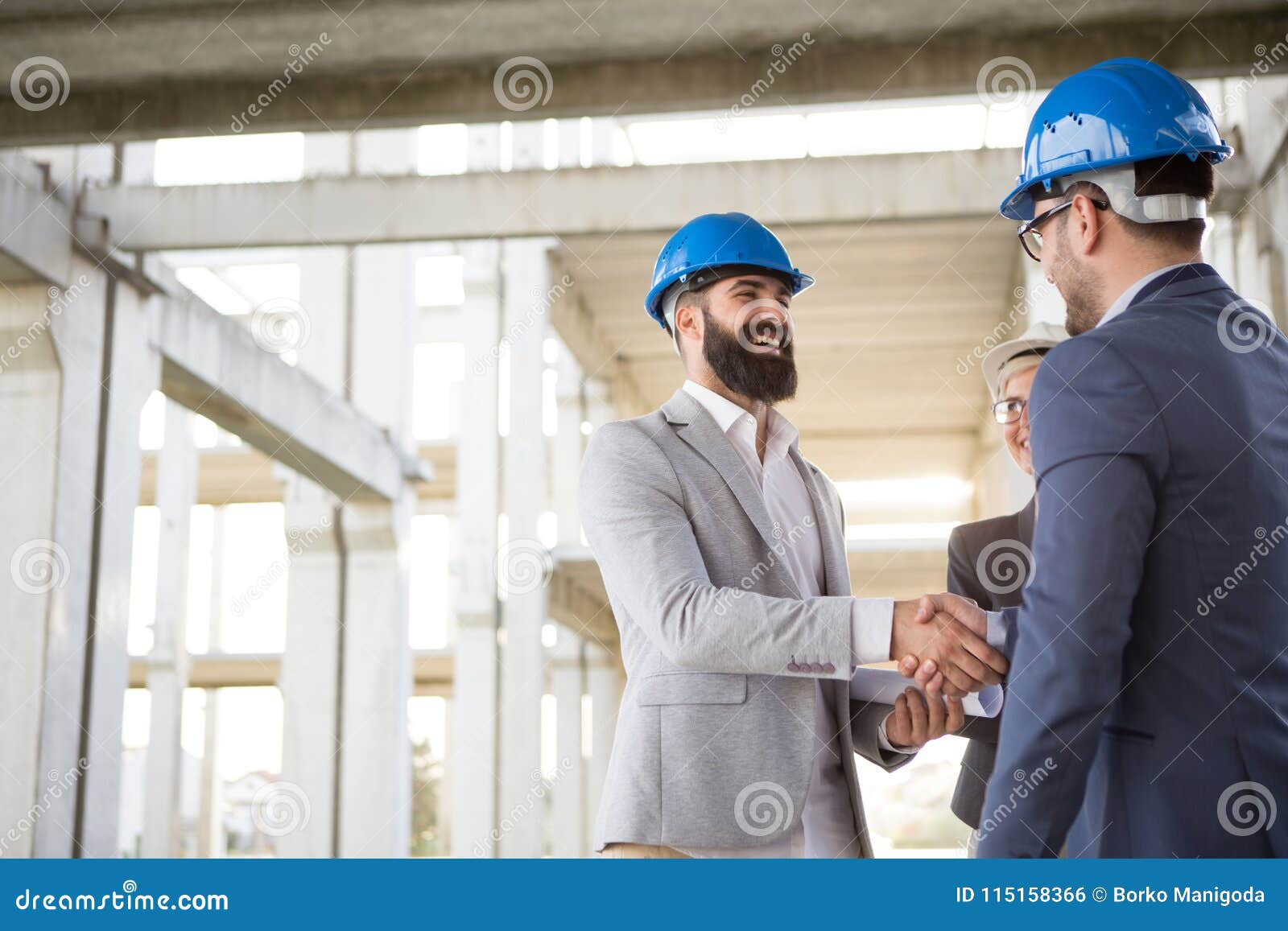 Finally they have a deal. stock photo. Image of group - 115158366