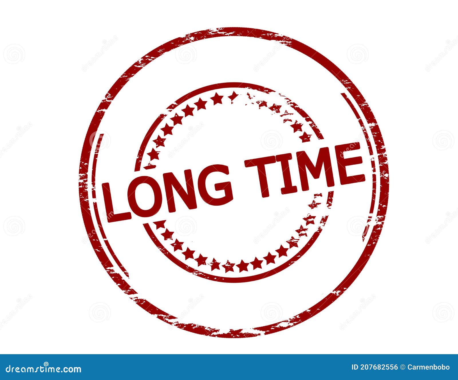 Stamp with text Long time stock vector. Illustration of rubber - 207682556