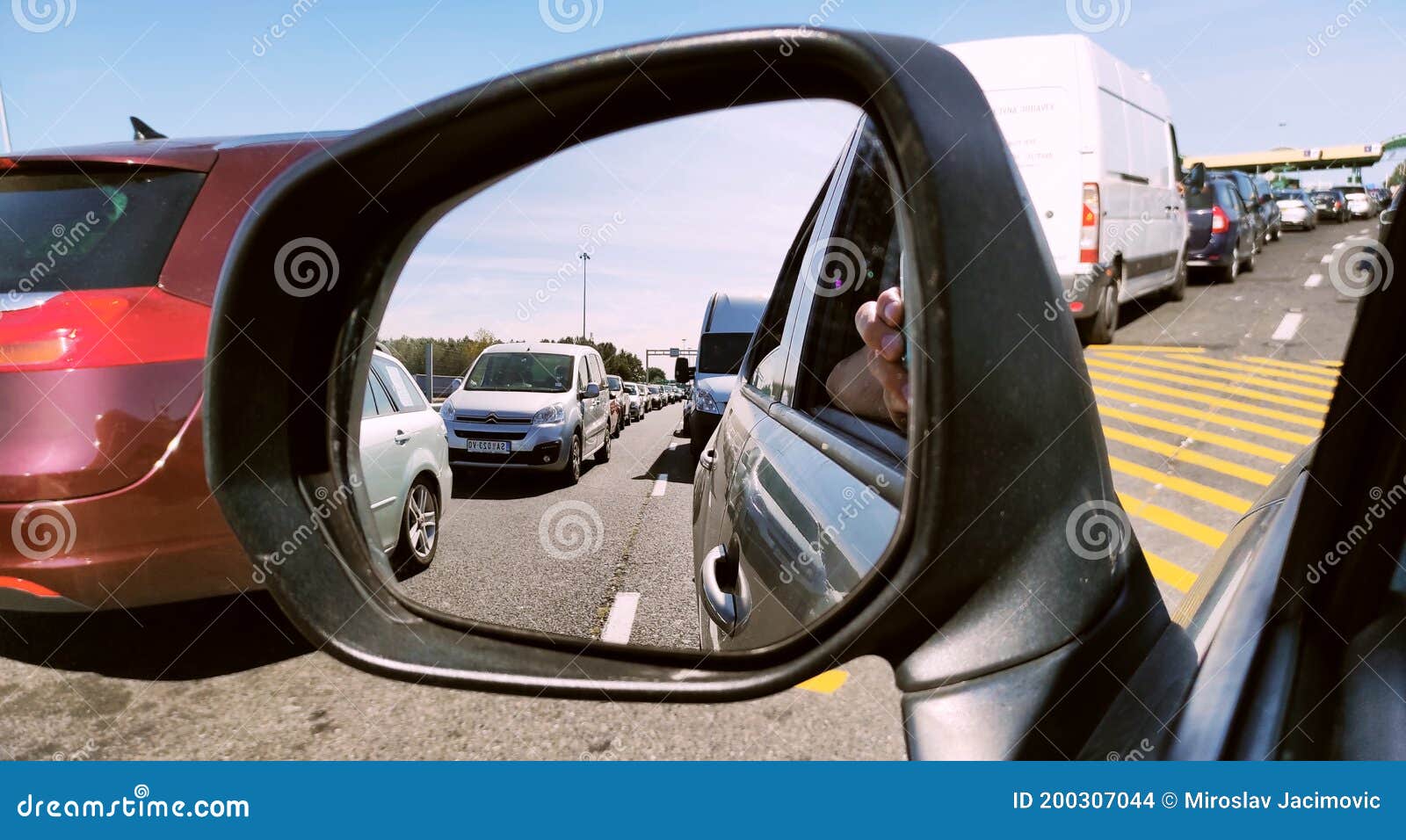 Long Traffic Jam As the Wait for Border Control on the Motorway ...