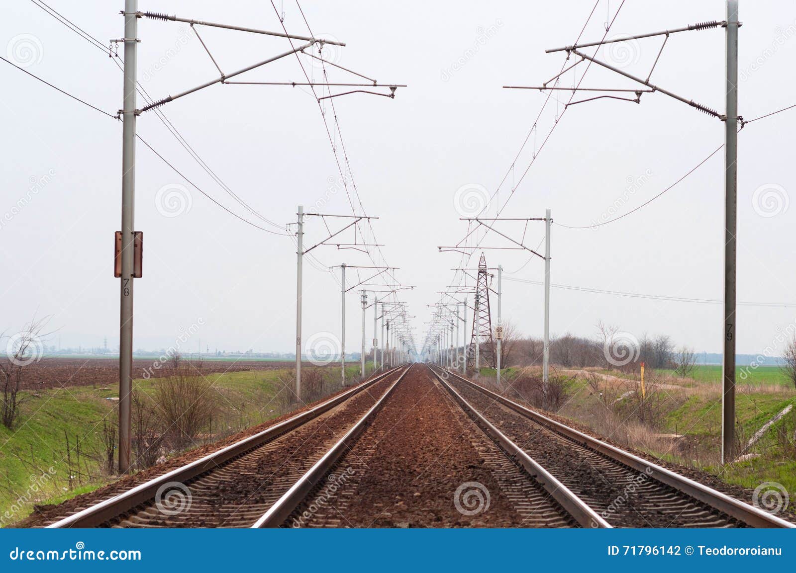 Long train tracks stock photo. Image of railroad, joints - 71796142