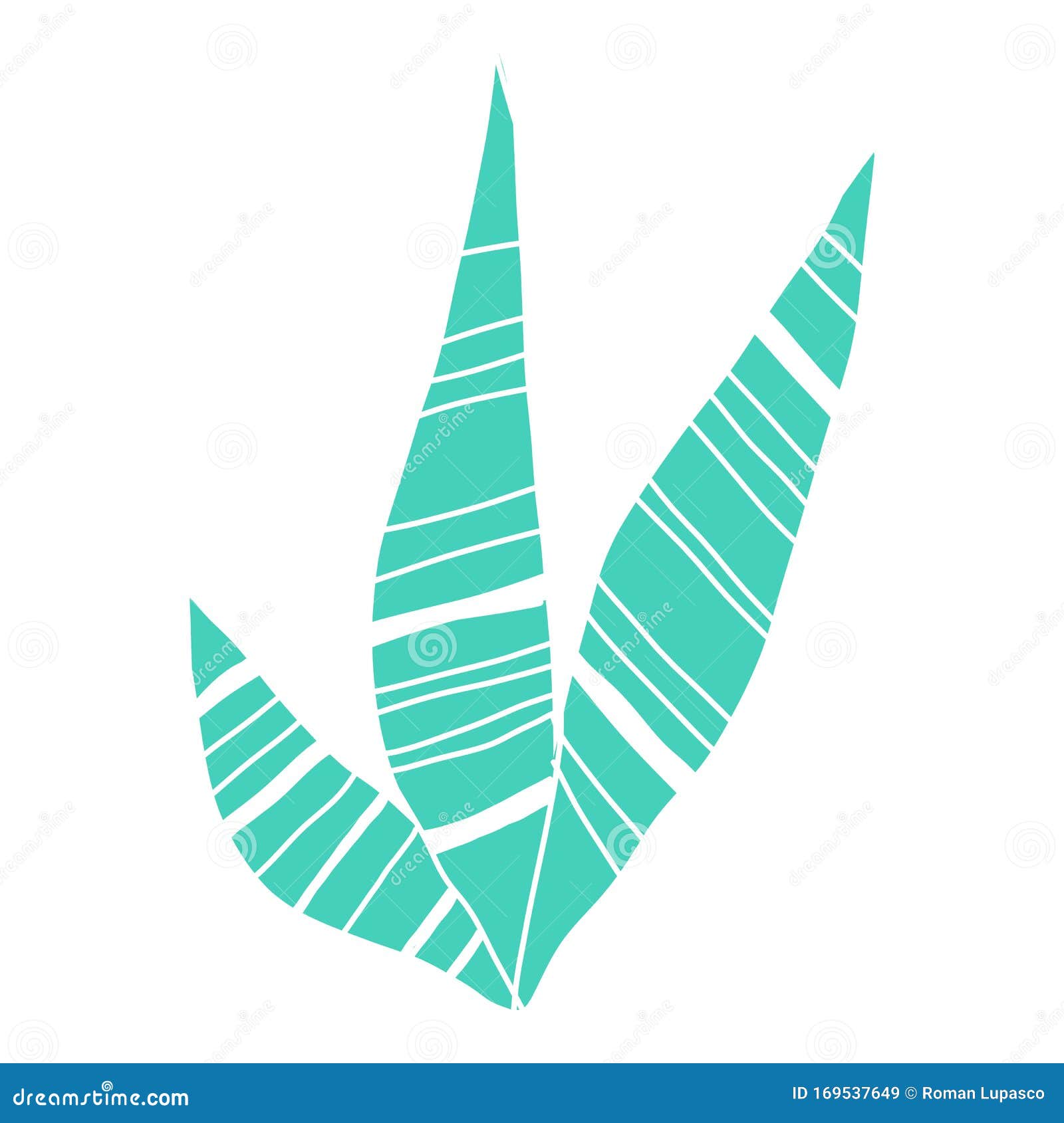 Long Tropical Leaf Icon. Cartoon Abstract Vector Icon for Web Design ...
