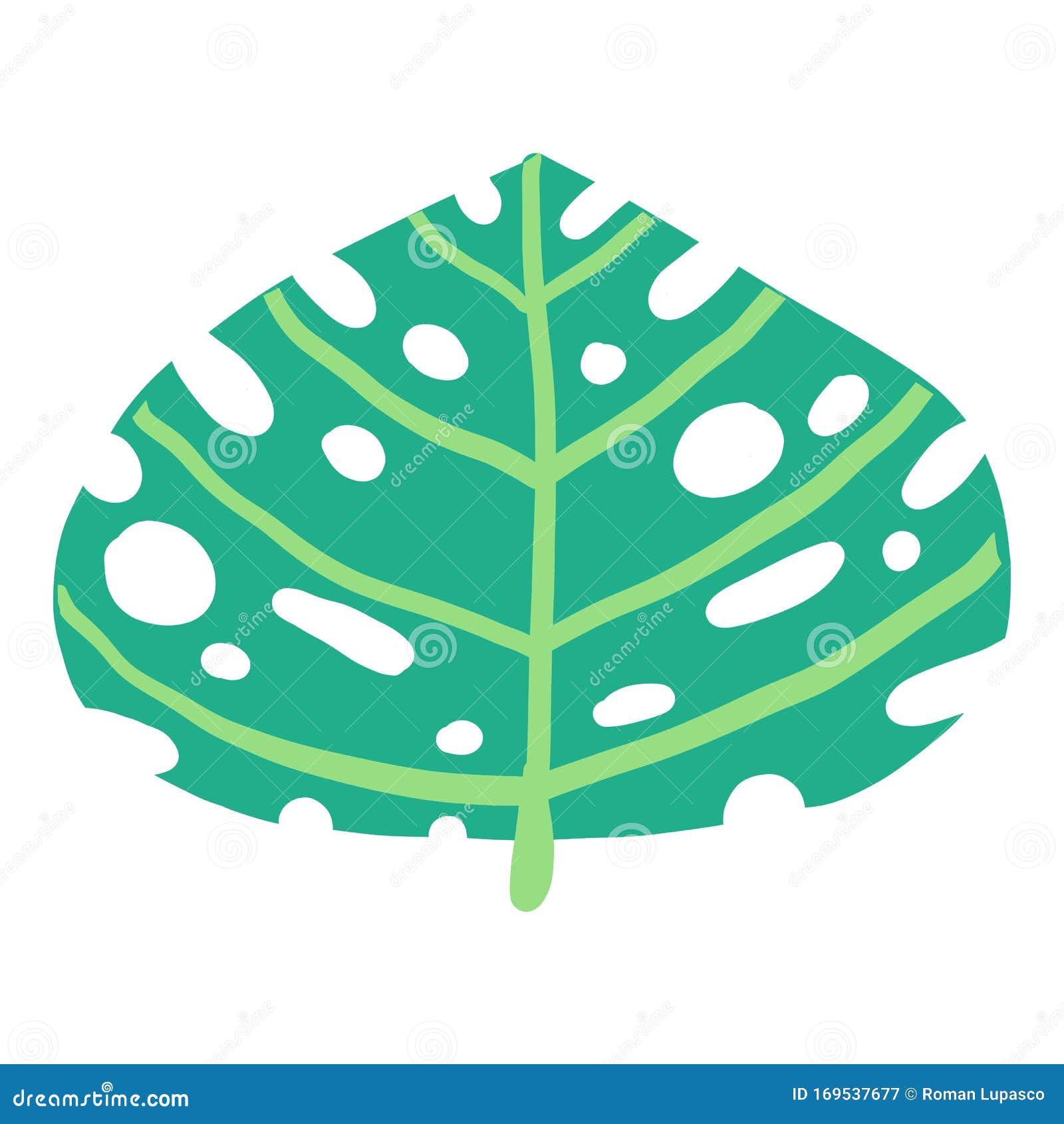 Long Tropical Leaf Icon. Cartoon Abstract Vector Icon for Web Design ...