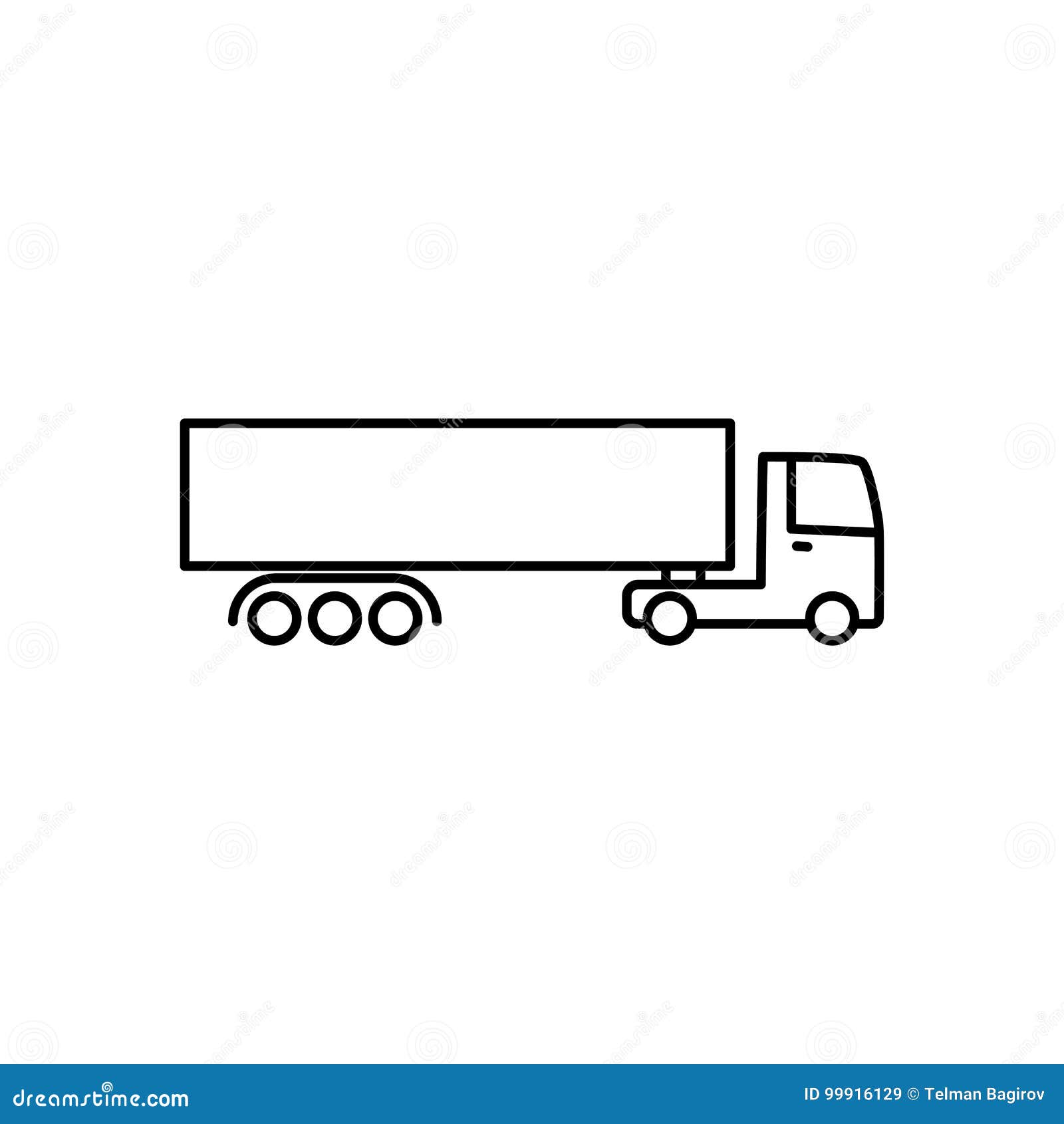 Long Truck Icon on White Background Stock Illustration - Illustration ...