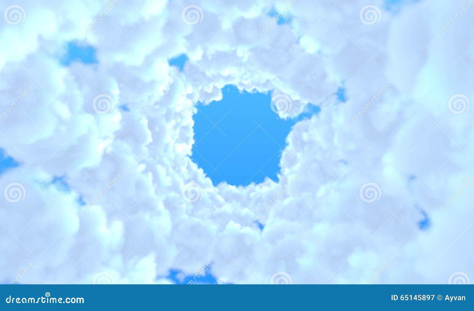 Long tunnel of clouds stock image. Image of bright, perspective - 65145897