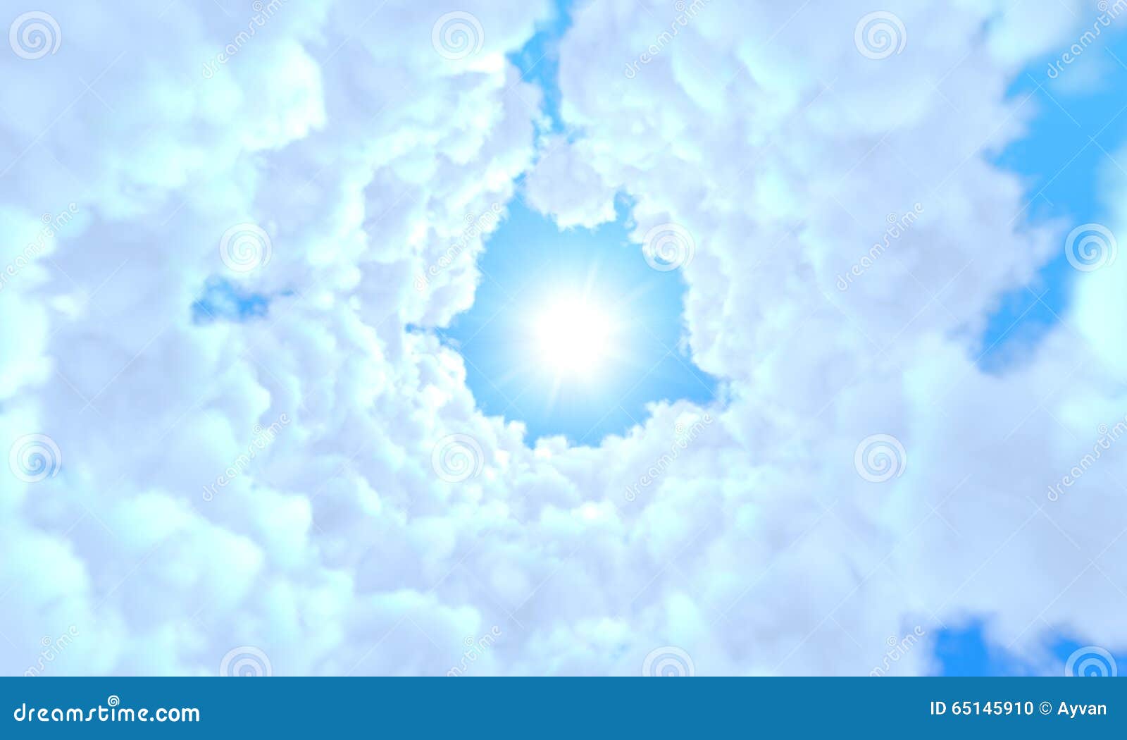 Long tunnel of clouds stock photo. Image of sunny, cloud - 65145910