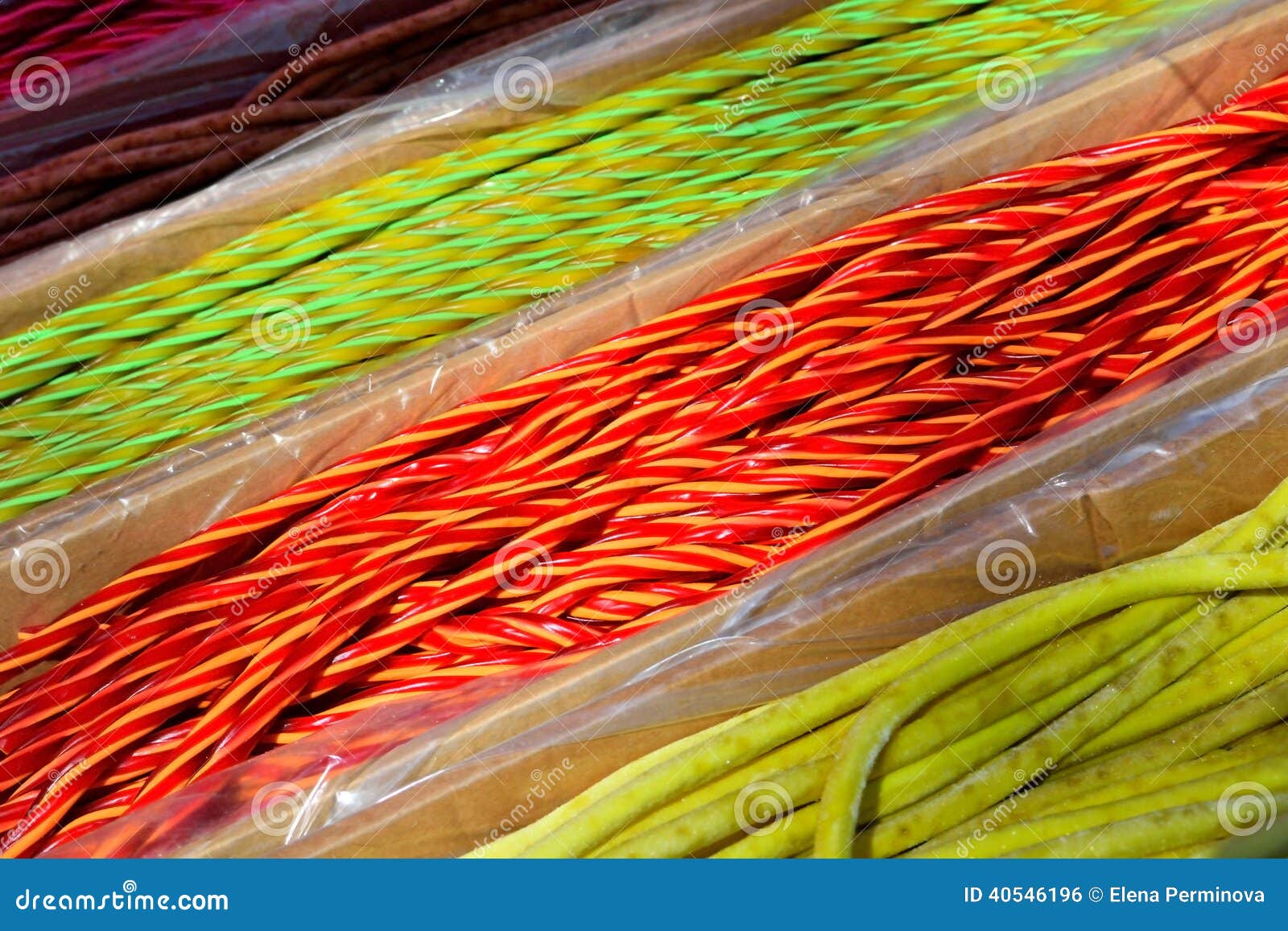 Long Twisted Candy of Different Colors Stock Photo - Image of shopping ...