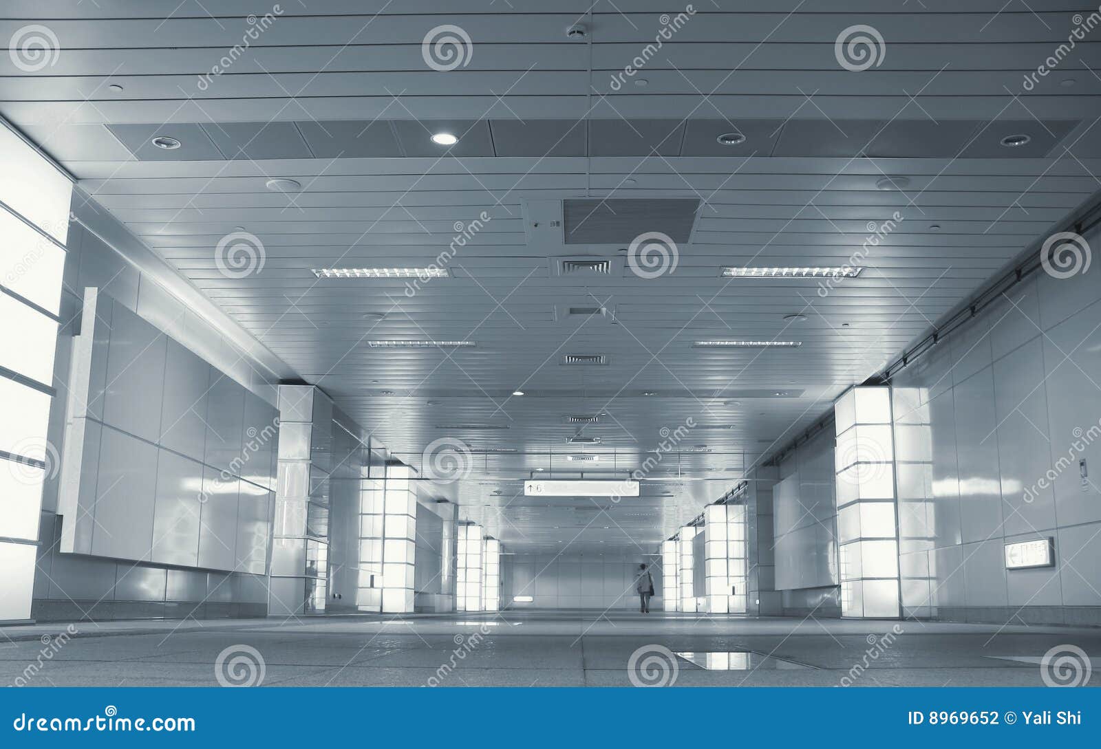 Long underground passage stock photo. Image of walkway - 8969652