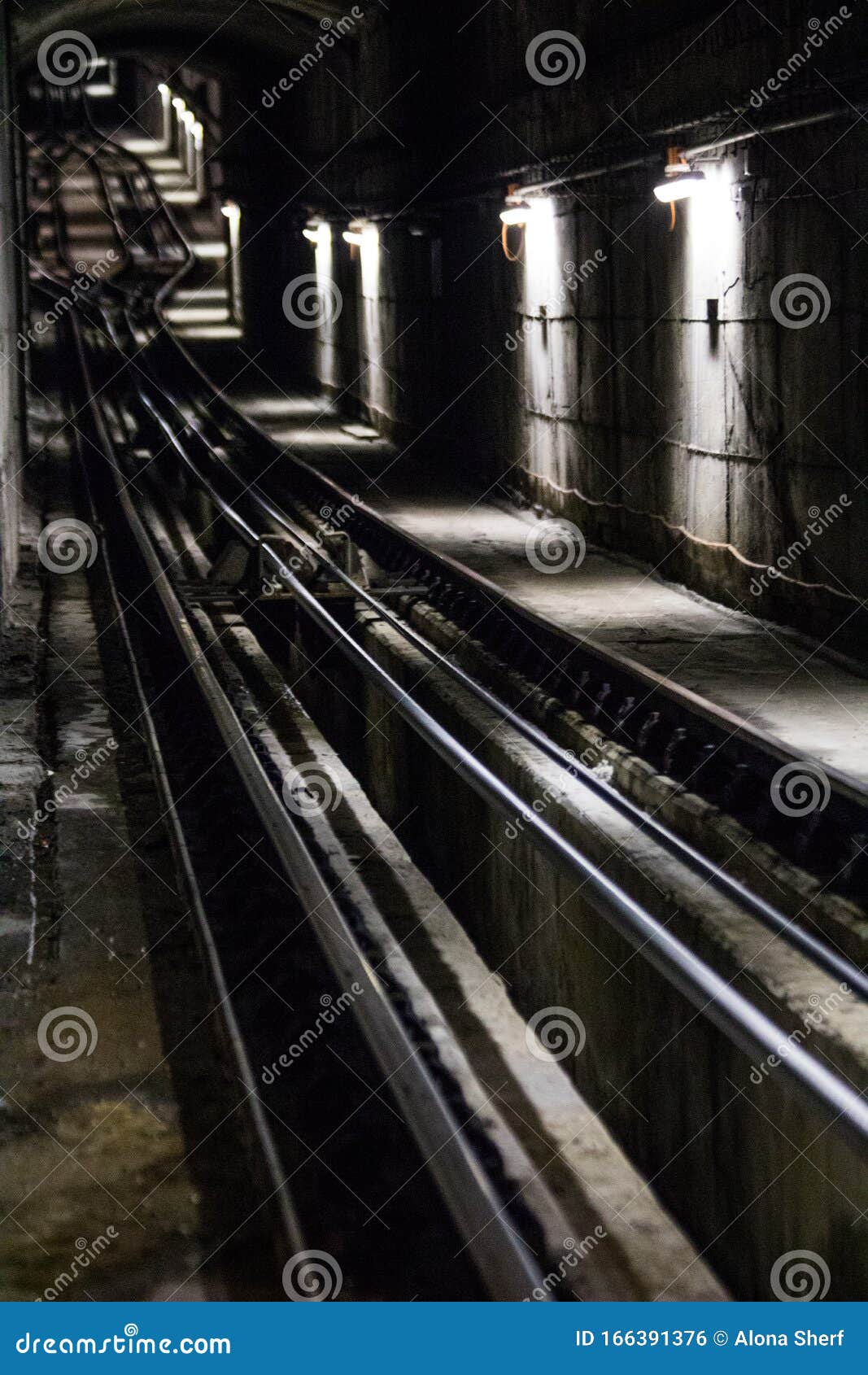 A Long Underground Rail Tunnel Stock Photo - Image of rail, rails ...