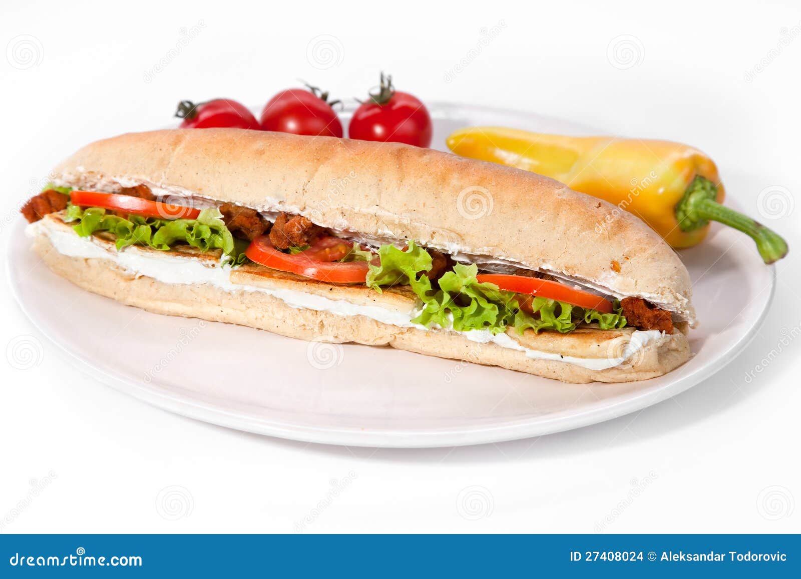 Long vegan sandwich stock photo. Image of healthy, integral - 27408024