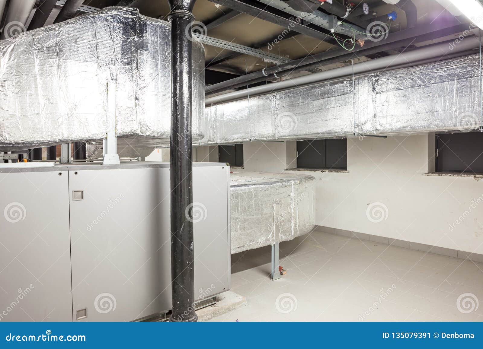 Aeration Pipes in a Technical Room Stock Image - Image of fresh ...