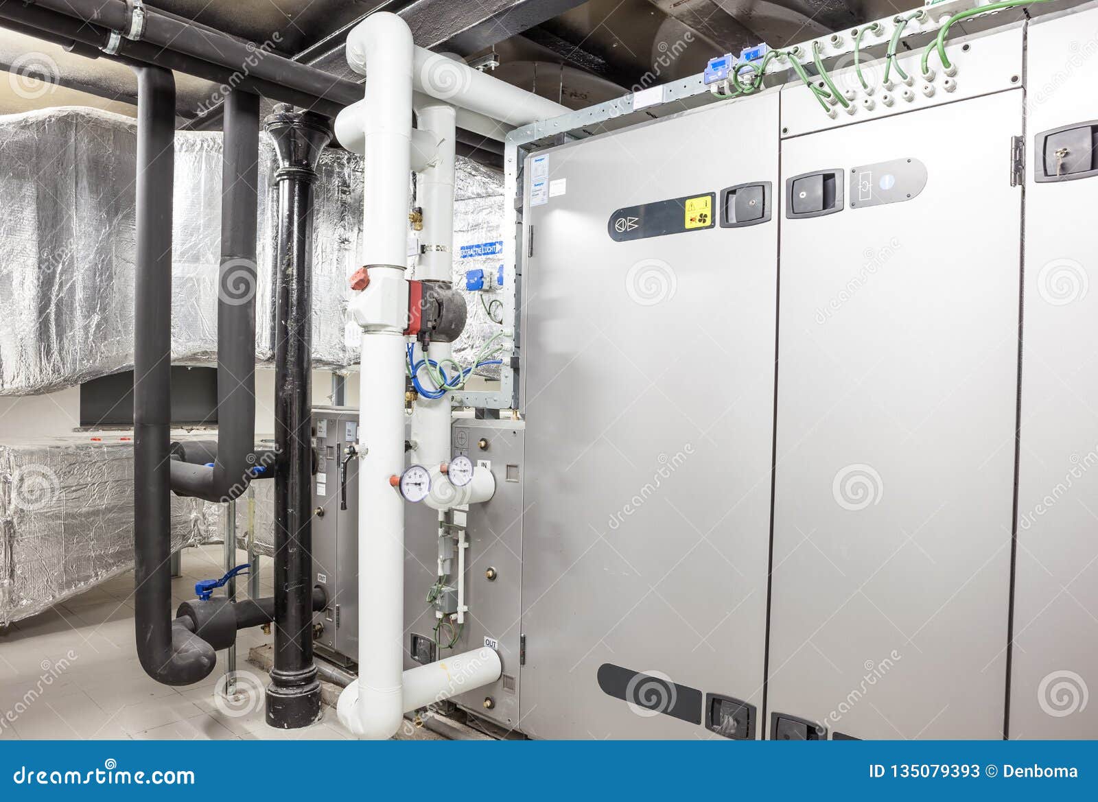 Aeration Pipes in a Technical Room Stock Image - Image of fresh ...