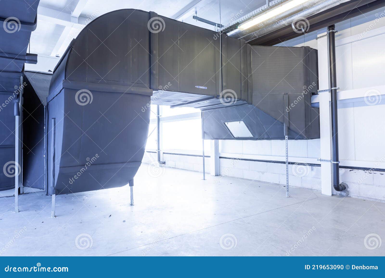 Aeration Pipes in a Technical Room Stock Photo - Image of metallic ...