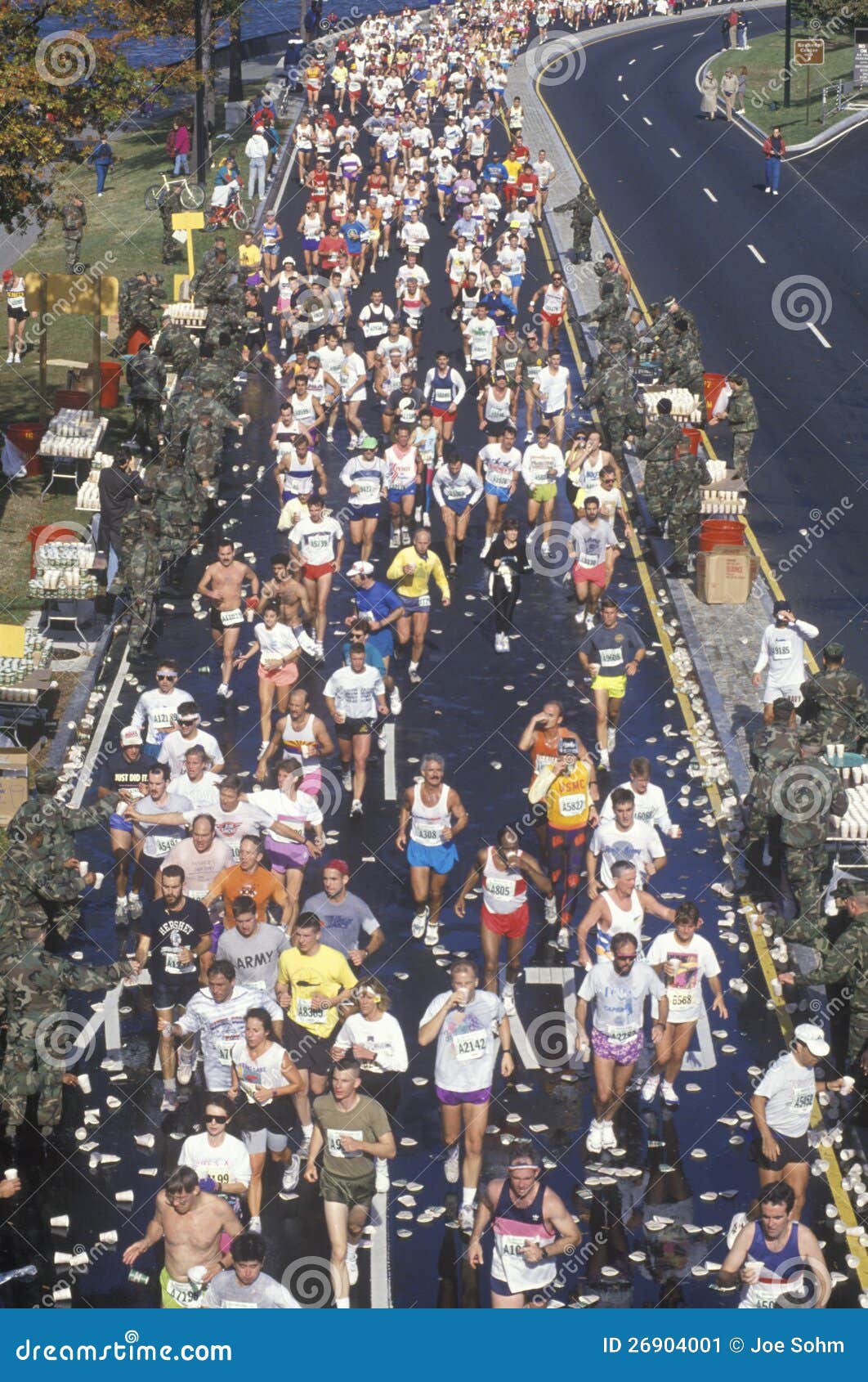 Long View from Above of Runners in Marathon, Editorial Photo - Image of ...