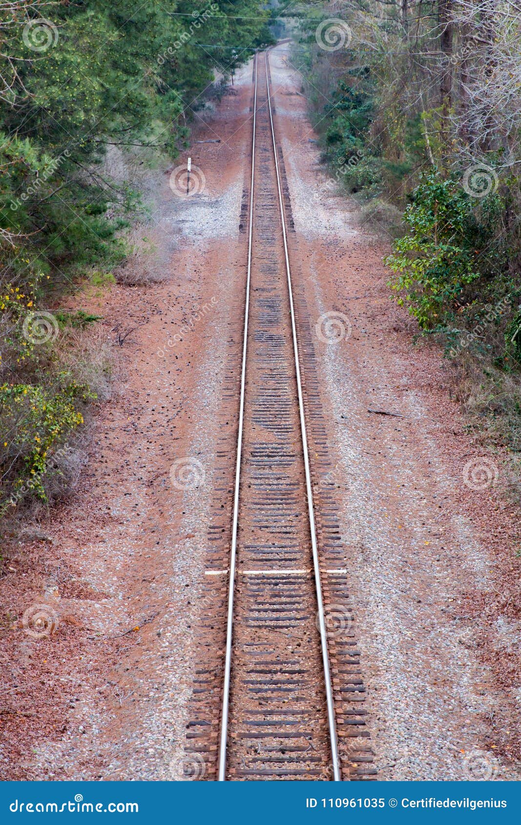 A Long View Down Train Tracks Stock Image - Image of elevated, train ...