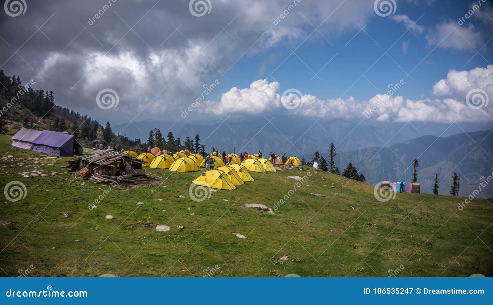 Long View of the Kedarkantha Base Camp Editorial Photography - Image of ...